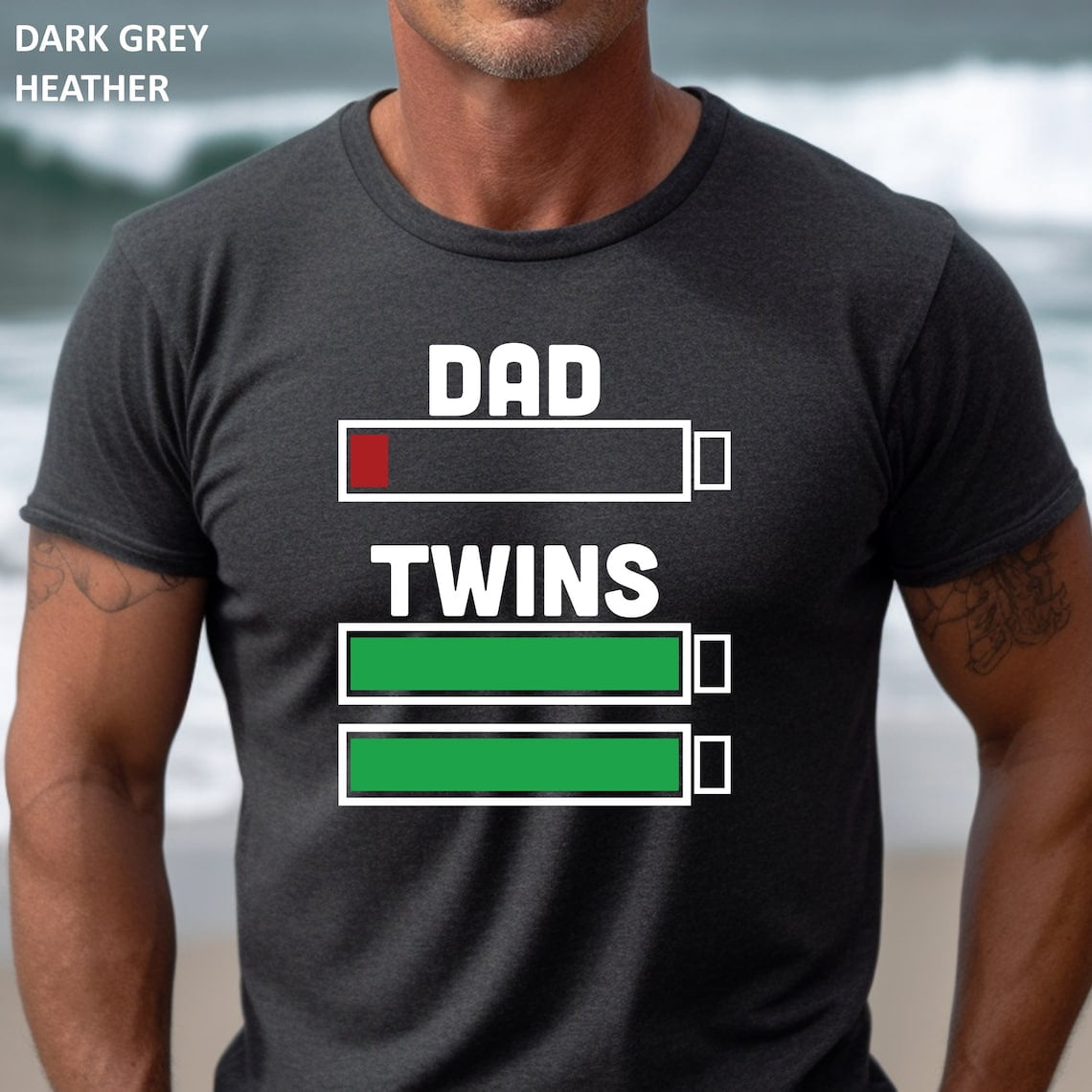 Dad Of Twins Battery New Parent Double Trouble Energy Depleted ...