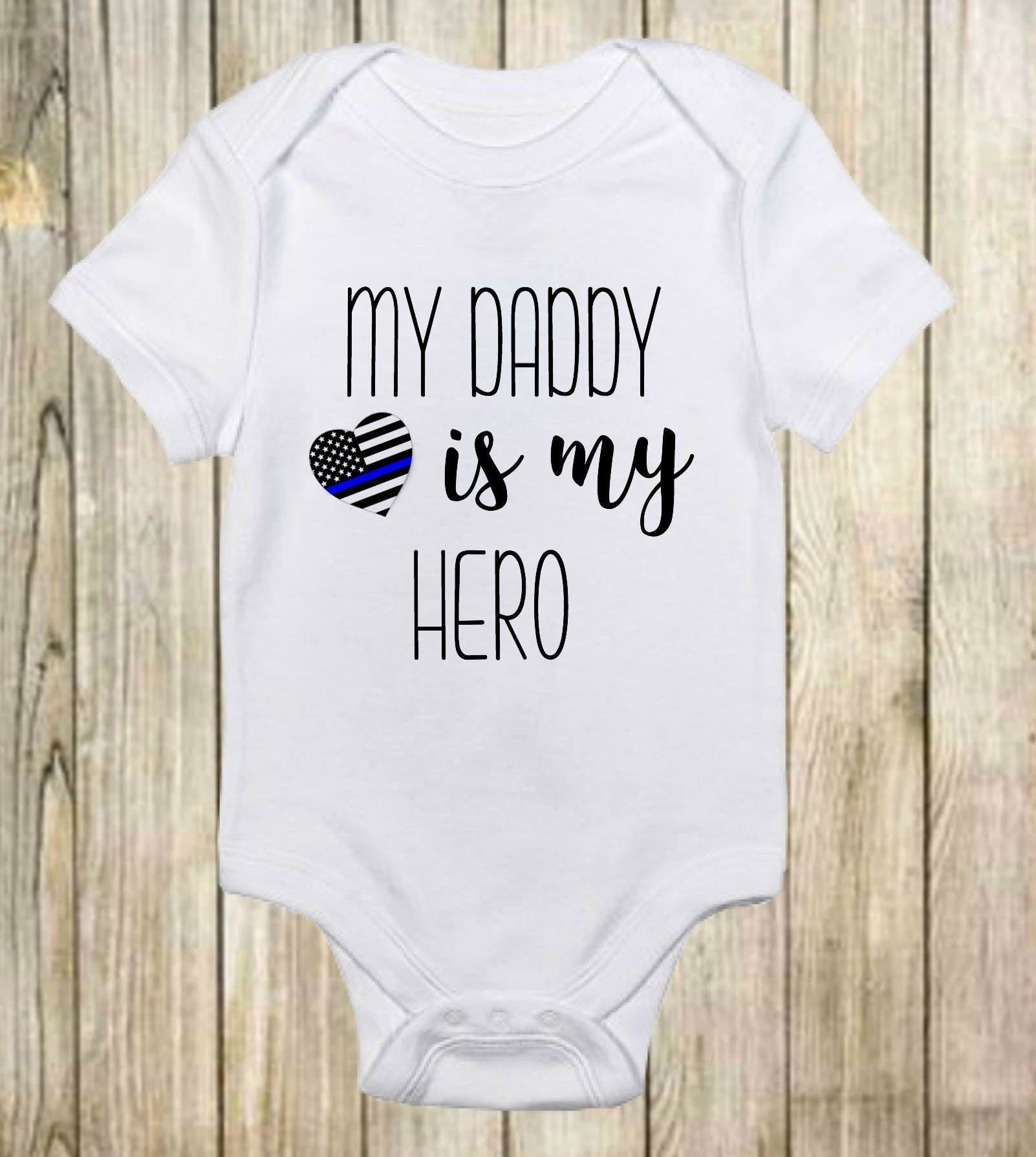 Dad Police Onesies - Police Hero Baby Onesies Bodysuit - Funny Boy ...