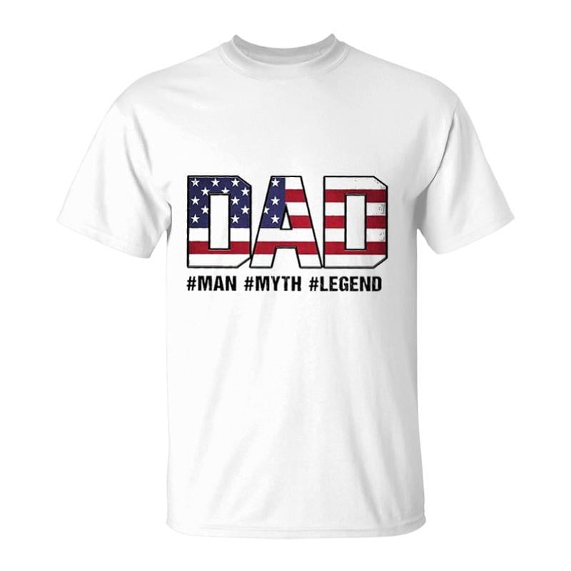 Dad Print USA Flag Impression New Letters TShirt - Walmart.com