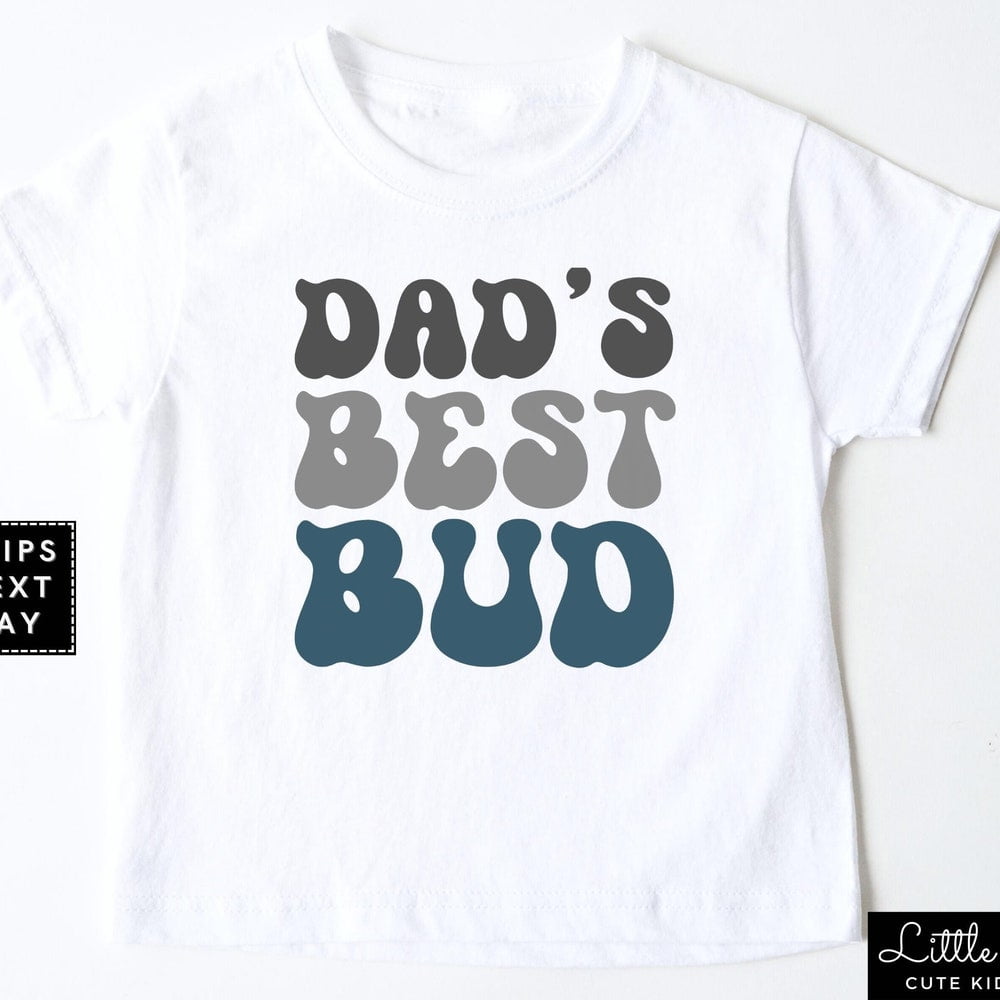 Dad'S Best Bud Kids Shirt, Retro Father'S Day Baby Tee, Boy'S Toddler T ...