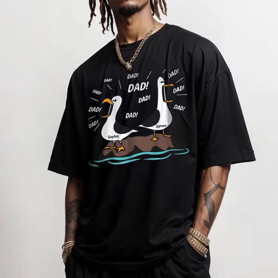 Dad Seagull Design For Dads T-Shirt - Walmart.com