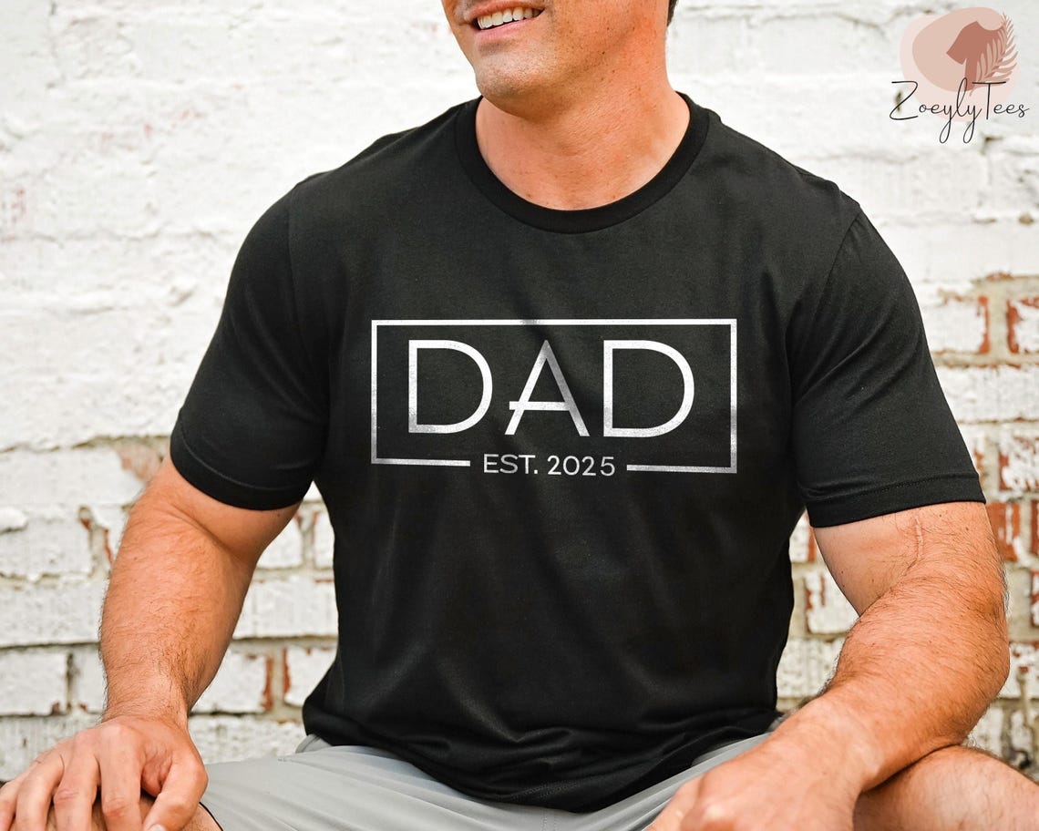 Dad Shirt, Dad Est 2025 T-Shirt, New Dad Shirts, Pregnancy Announcement ...