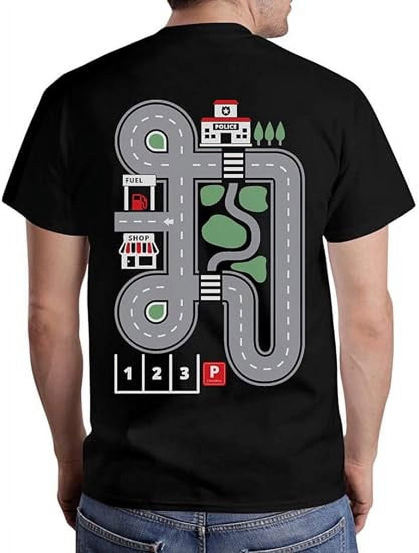 Dad Shirt Playmat Race Car Track Shirts for Men Play Cars Roads on Back ...