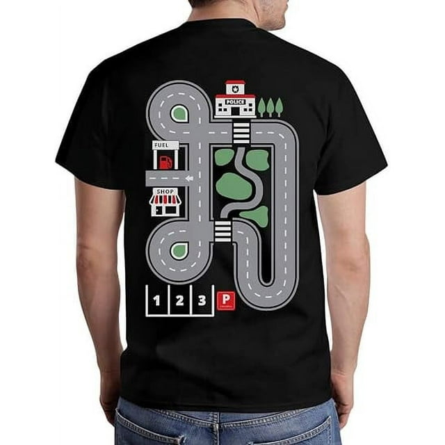 Dad Shirt Playmat Race Car Track Shirts for Men Play Cars Roads on Back ...