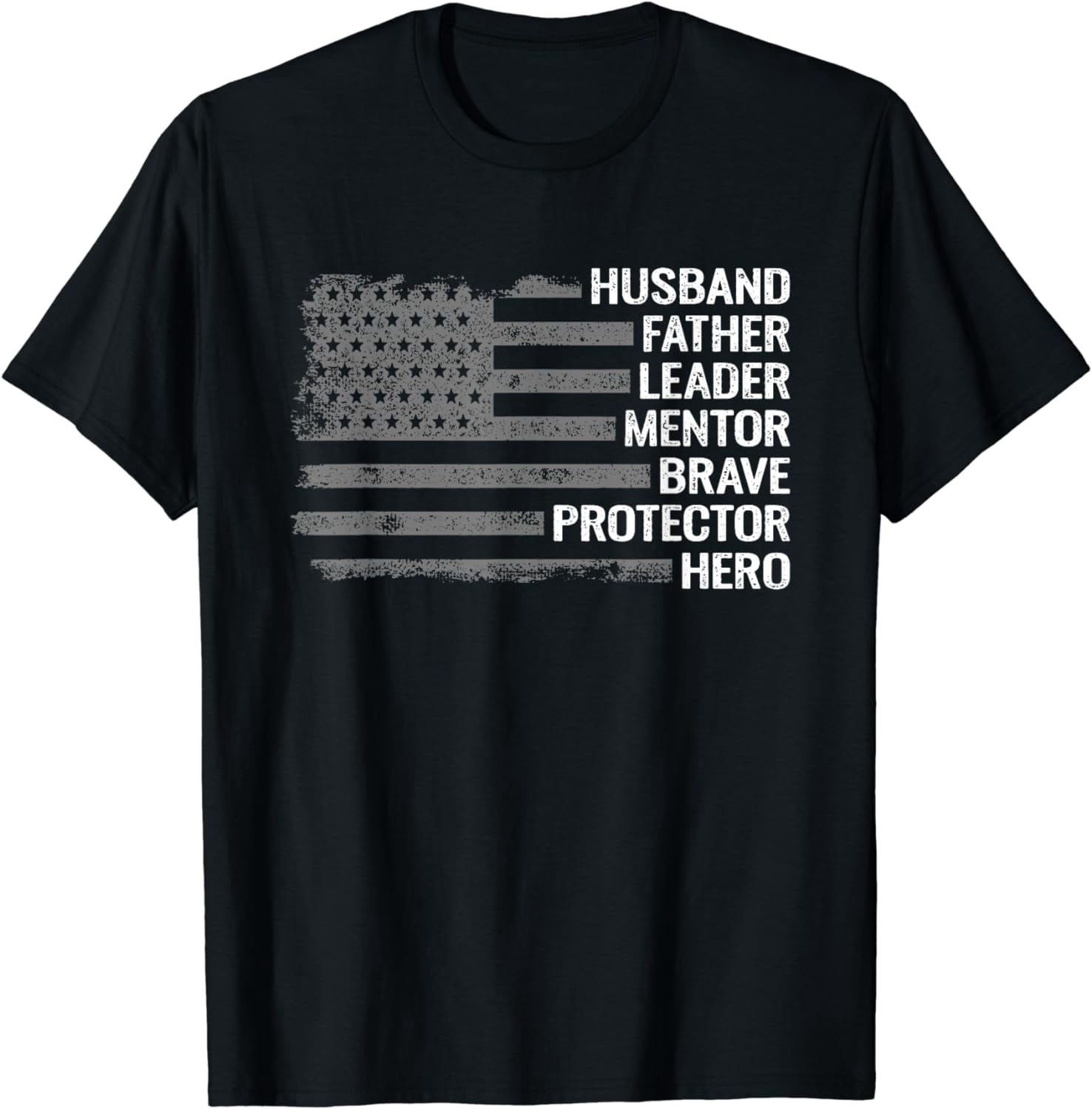 Dad Shirts for men Vintage Husband American Flag Fathers Day T-Shirt ...