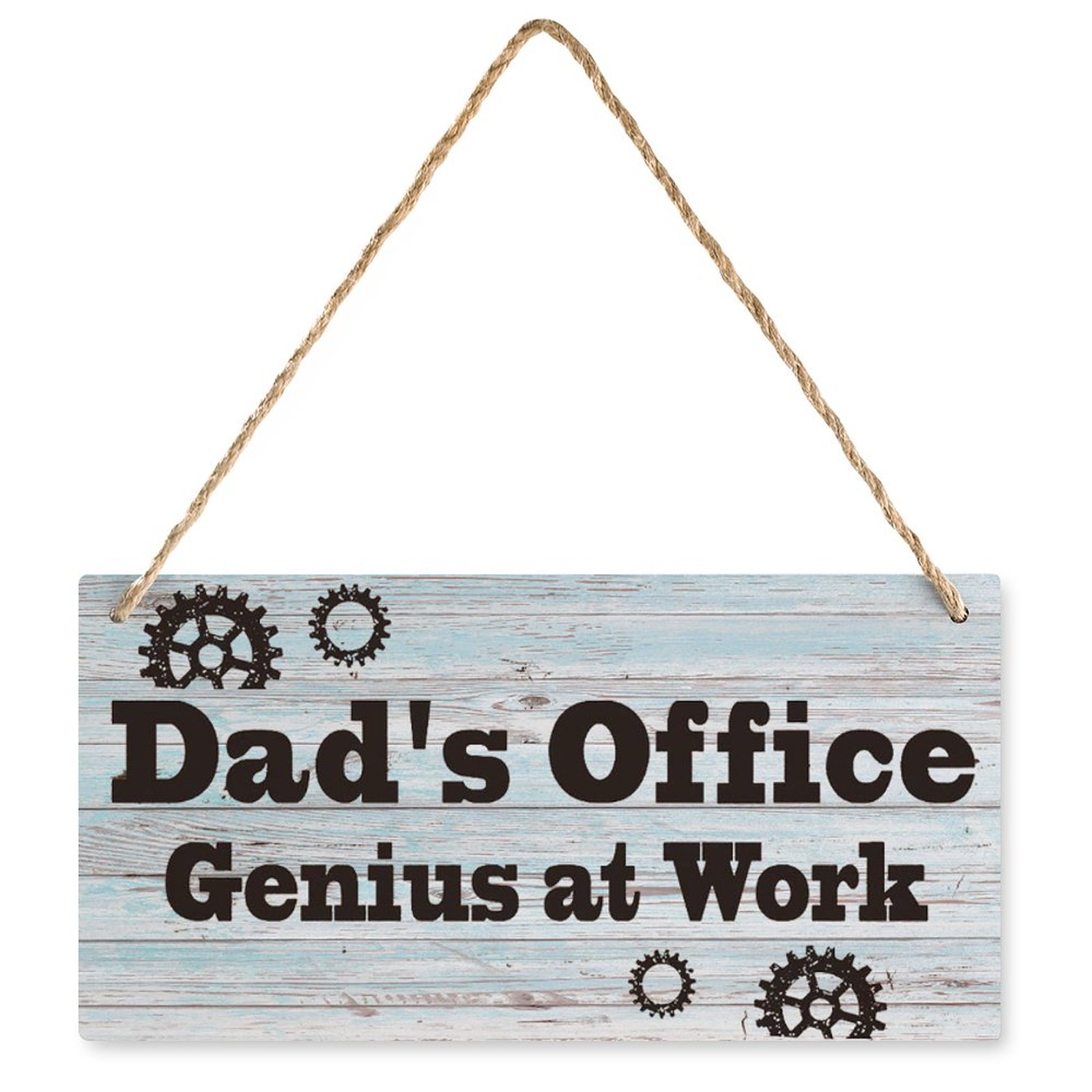Dad Sign Dad'S Office Genius At Work Wooden Hanging Sign Front Door ...