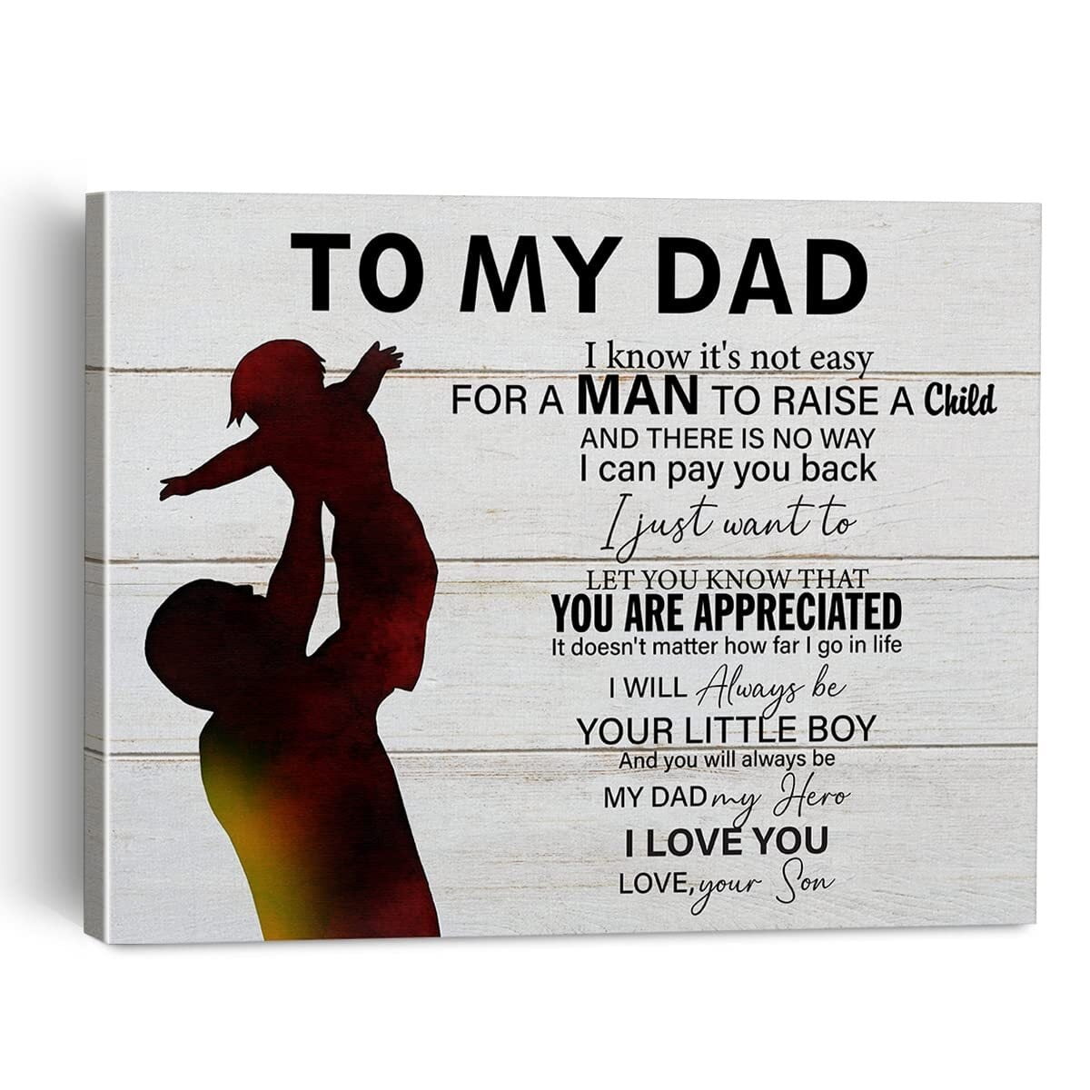 To My Dad from Son Canvas Painting Framed Wall Art Decor for Home ...