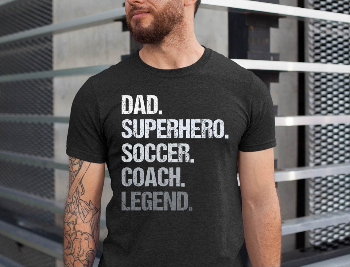 Dad Superhero Soccer Coach Legend, Dad Coach Tshirt, Father'S Day Gift ...