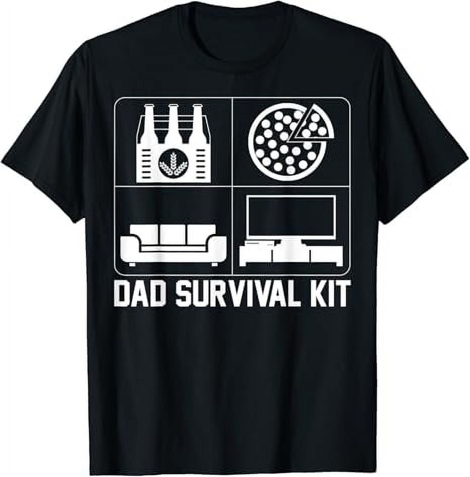 Dad Survival Kit Beer Pizza Couch TV T-Shirt - Walmart.com
