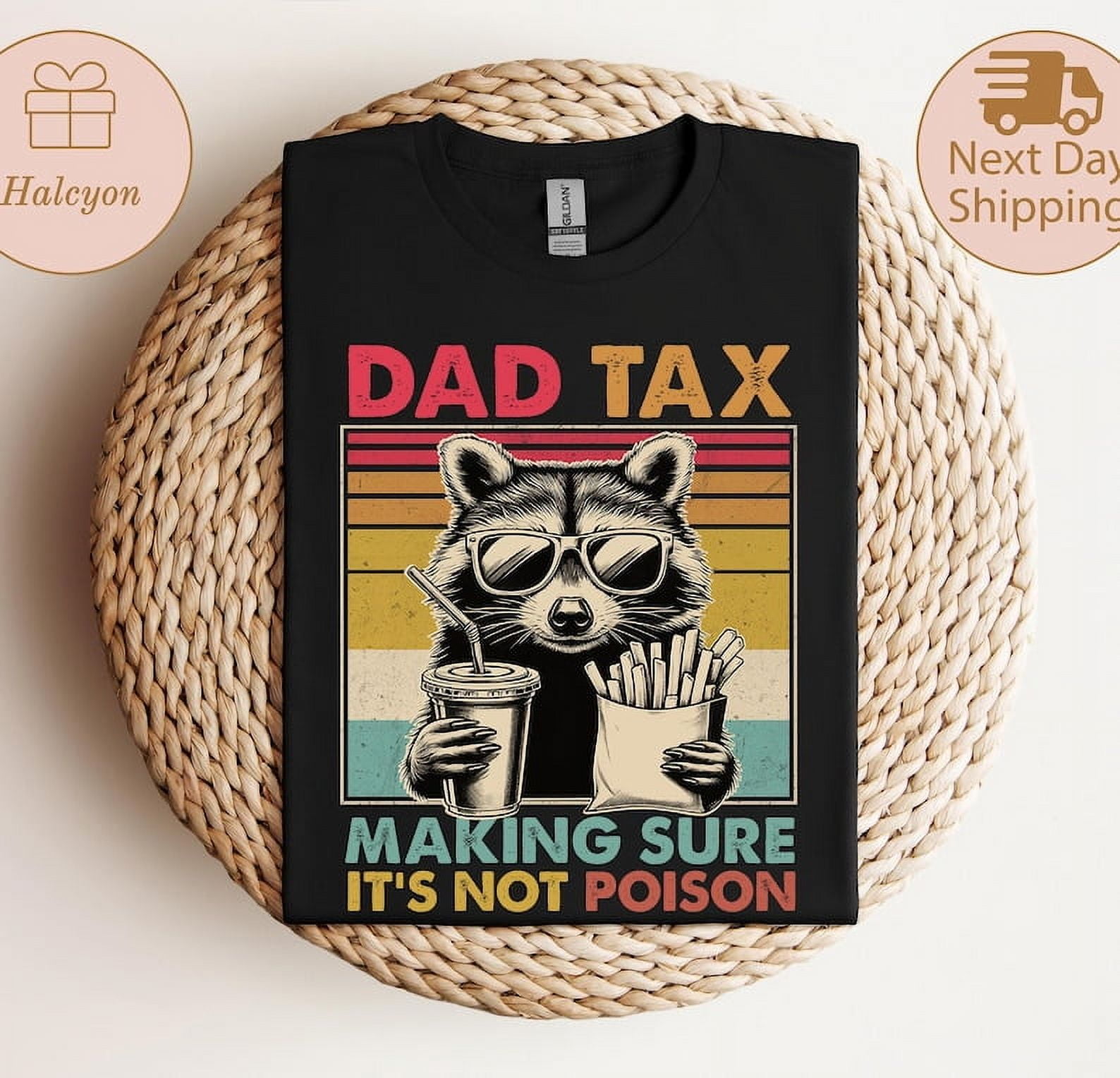 Dad Tax Raccoon Shirt, Funny Dad Tax T-Shirt, Retro Style Dad Tee, Gift ...