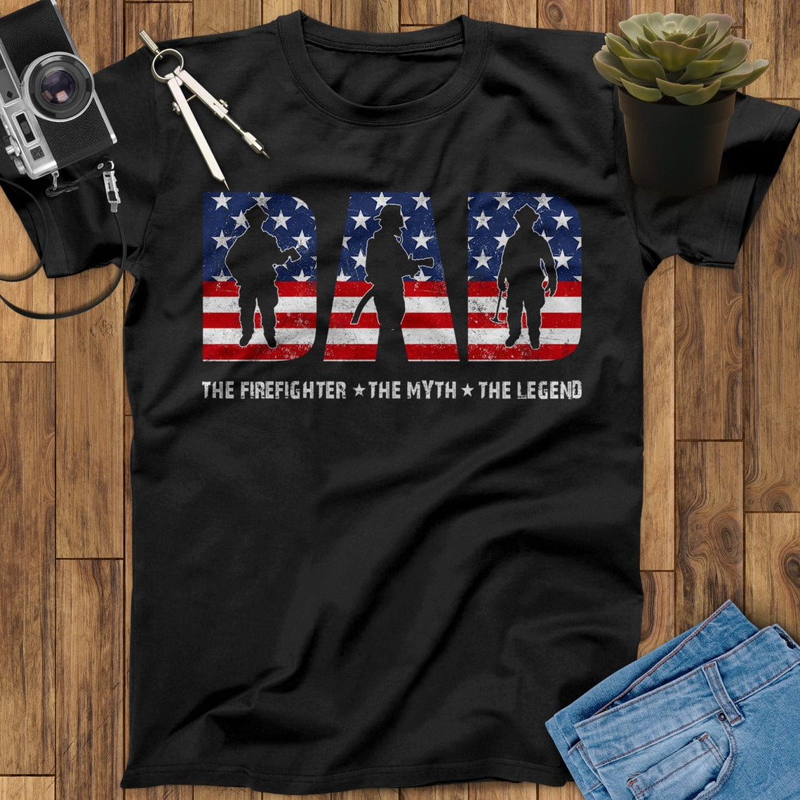 Dad The Firefighter The Myth The Legend Shirt, Thin Red Line Shirt ...