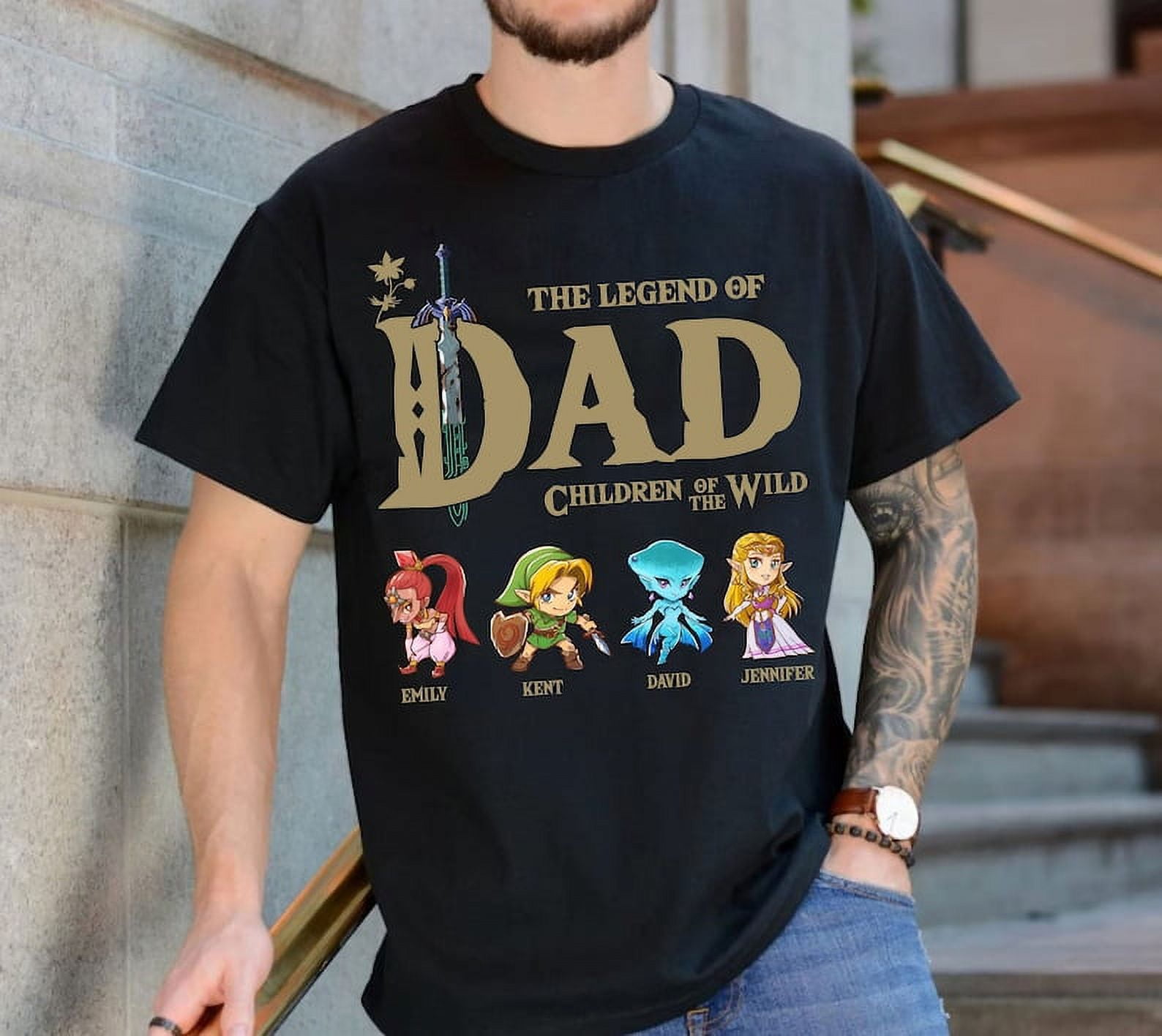 Dad The Legend Of Dad Personalized T-Shirt, Zelda Dad Shirt, Zelda Link Shirt, Breath Of The ...