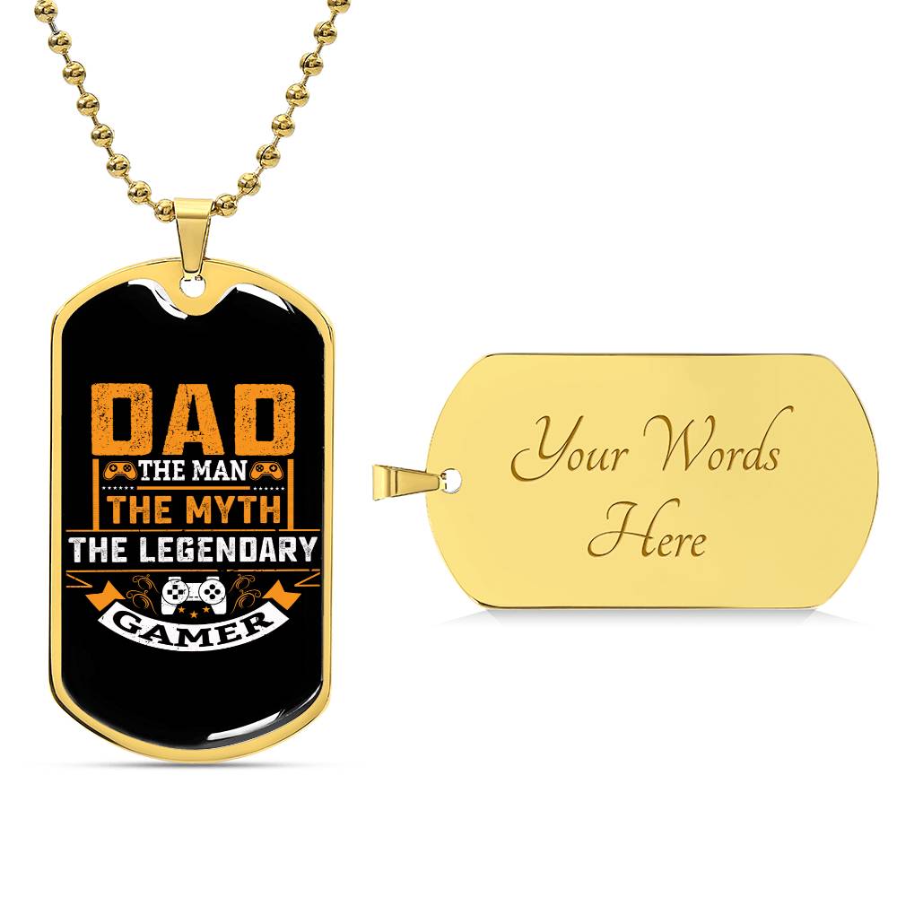 Dad The Man Dog Tag - Graphic Military Dog Tag Necklace (Optional ...