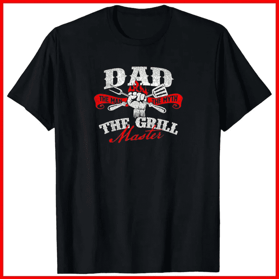 Dad The Man The Myth The Grill Master BBQ Lover Retro Sunset Unisex T ...