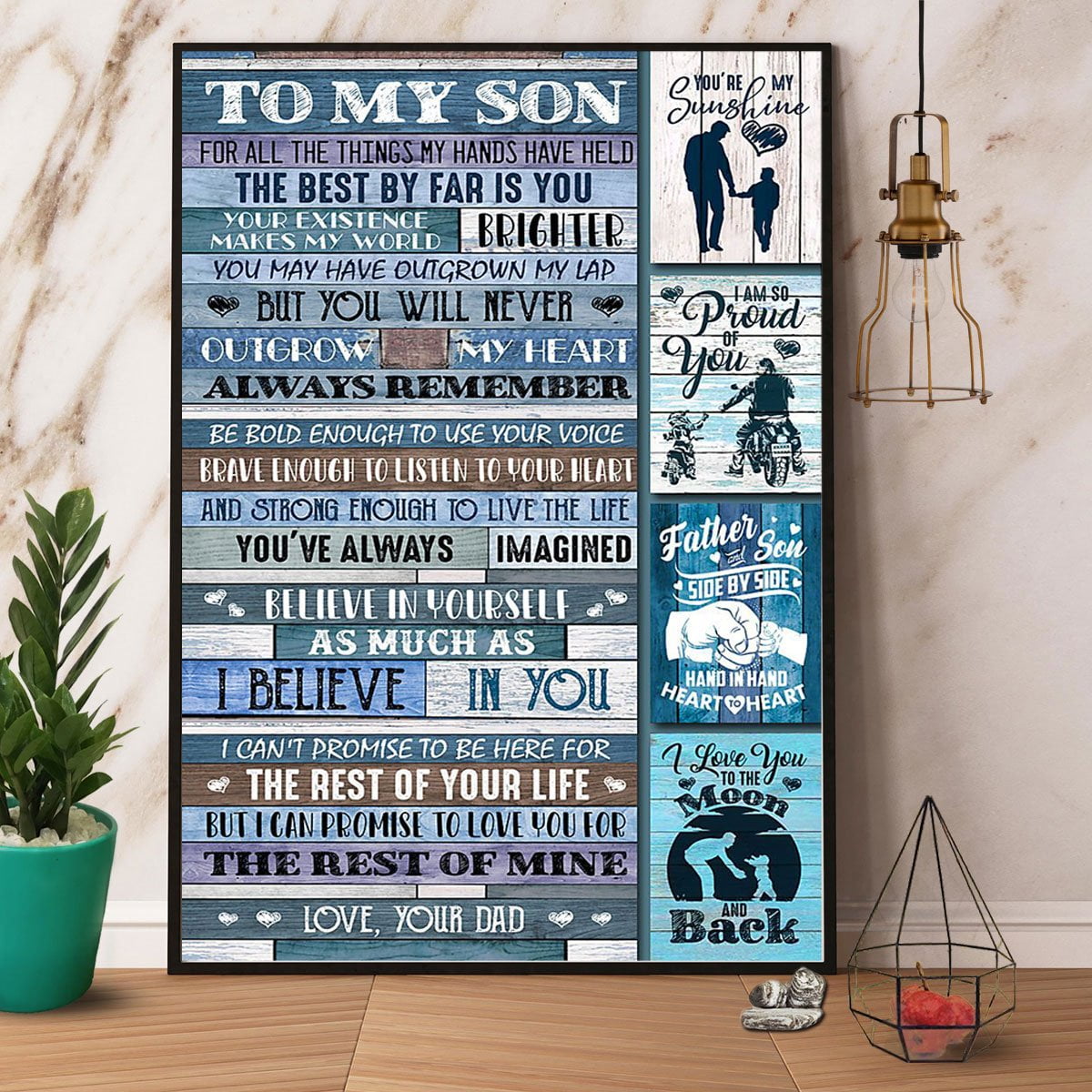 Dad To Son You'Re My Shunshine I'M So Proud Of You Believe Poster Matte ...