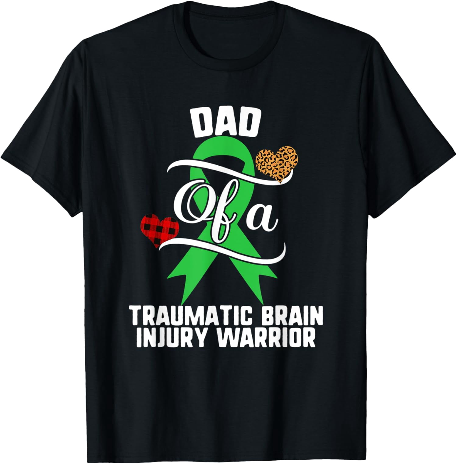 Dad Traumatic Brain Injury Awareness Leopard Buffalo Plaid T-Shirt ...