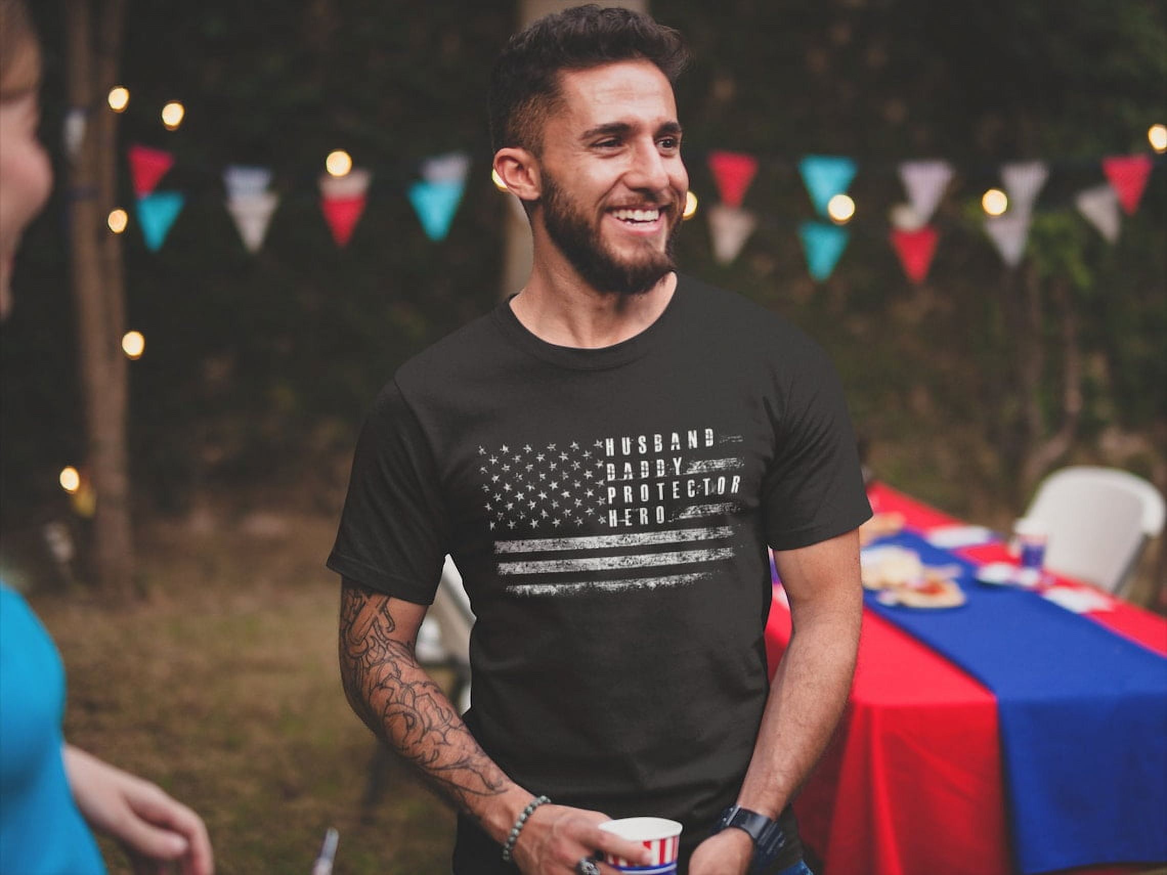 Dad USA Flag Patriotic Shirt Fathers Day Gift For Father T shirt Gifts ...