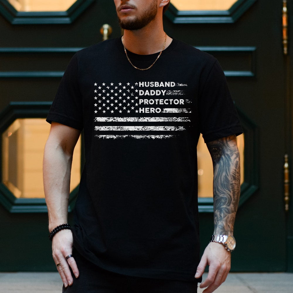 Dad Usa Flag Patriotic Shirt Fathers Day Gift For Father T Shirt Gifts ...