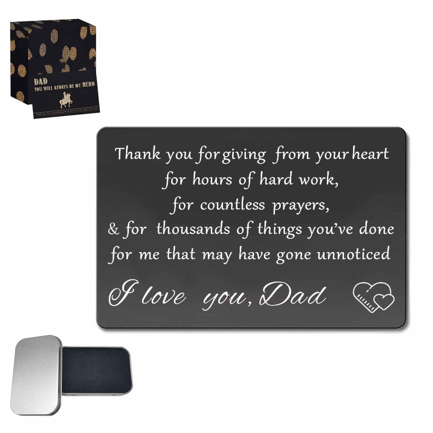 Dad Wallet Card Father's Day Gifts from Son Daughter Metal Engraved ...