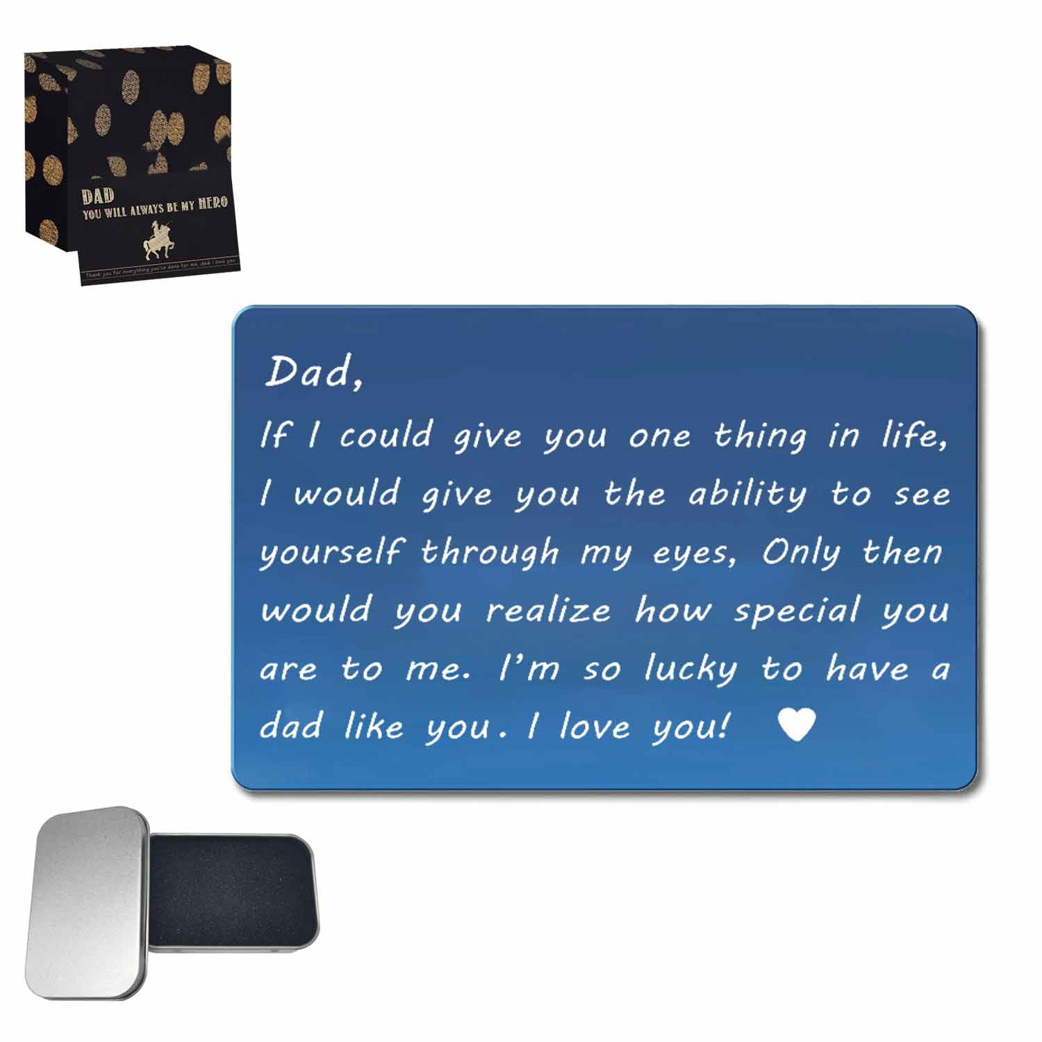 Dad Wallet Card Father's Day Gifts from Son Daughter Metal Engraved ...
