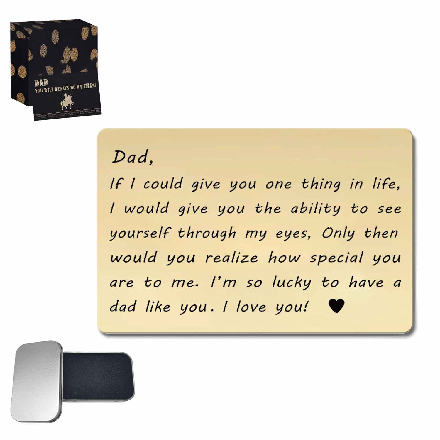 Dad Wallet Card Father's Day Gifts from Son Daughter Metal Engraved ...