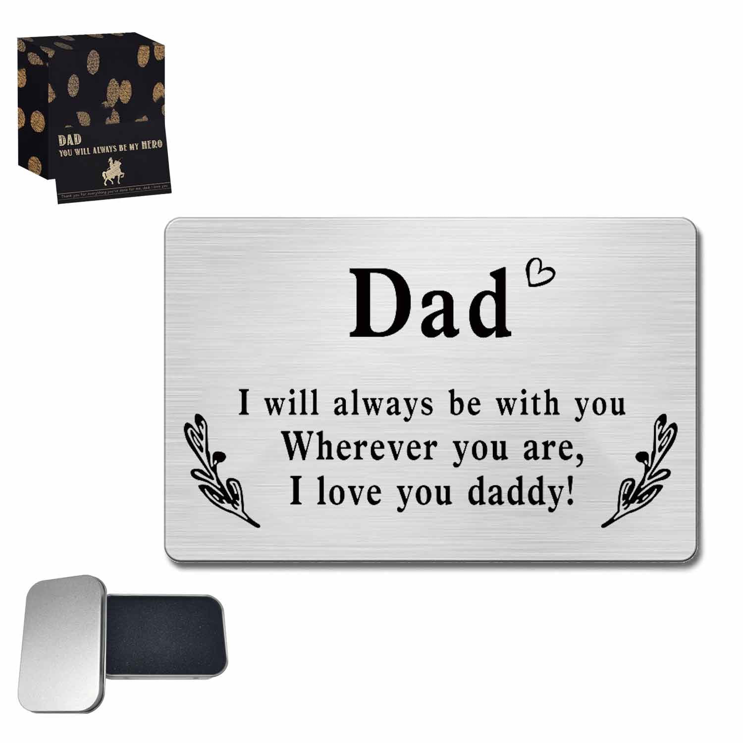 Dad Wallet Card Father's Day Gifts from Son Daughter Metal Engraved ...