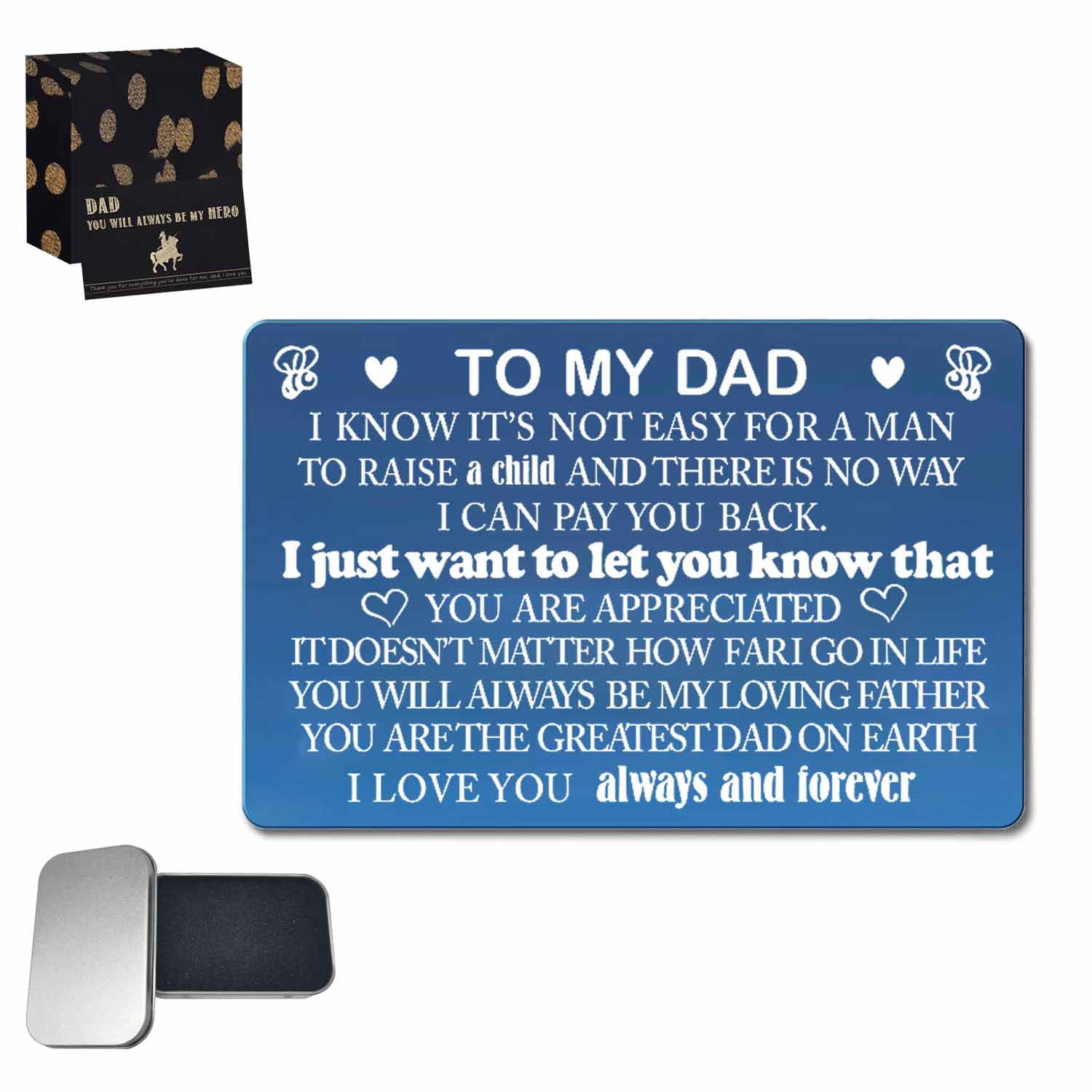 Dad Wallet Card Father's Day Gifts from Son Daughter Metal Engraved ...