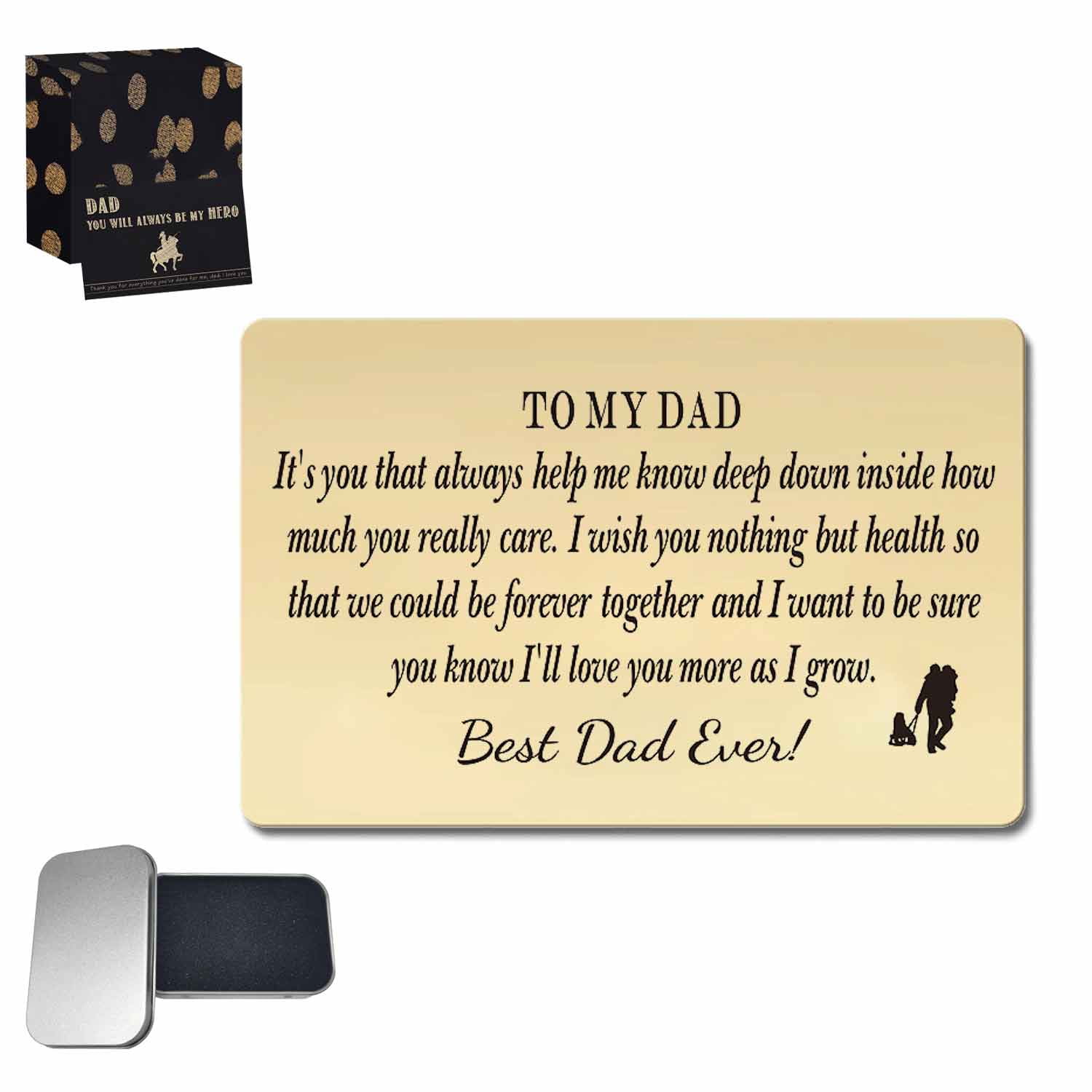 Dad Wallet Card Father's Day Gifts from Son Daughter Metal Engraved ...