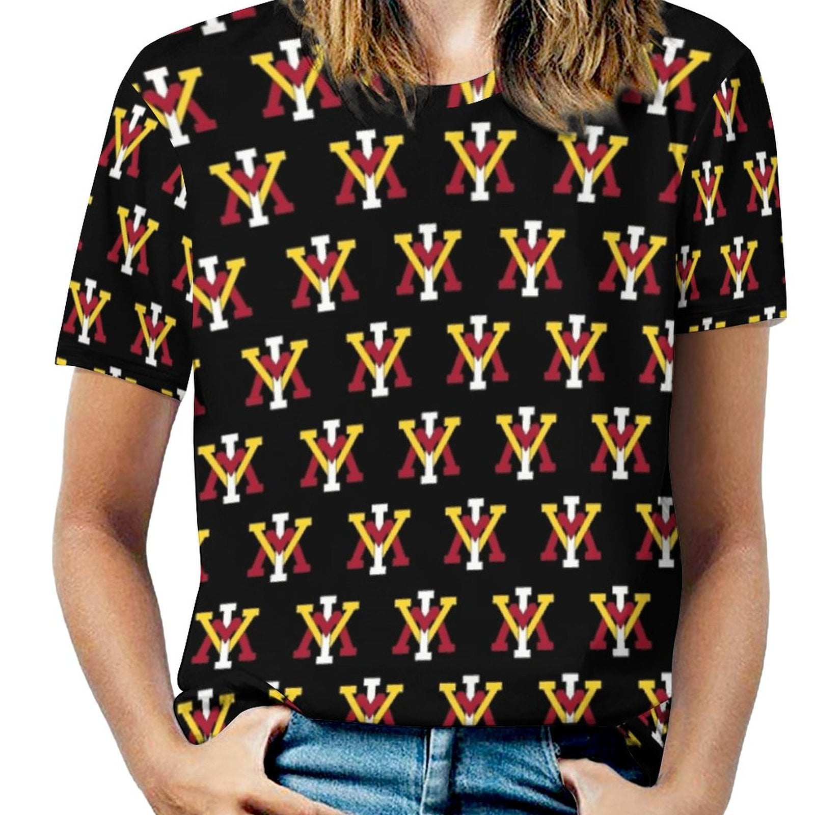 Dad Was A Vmi Keydet Pattern Womens T Shirt New Fashion Printed Zipper