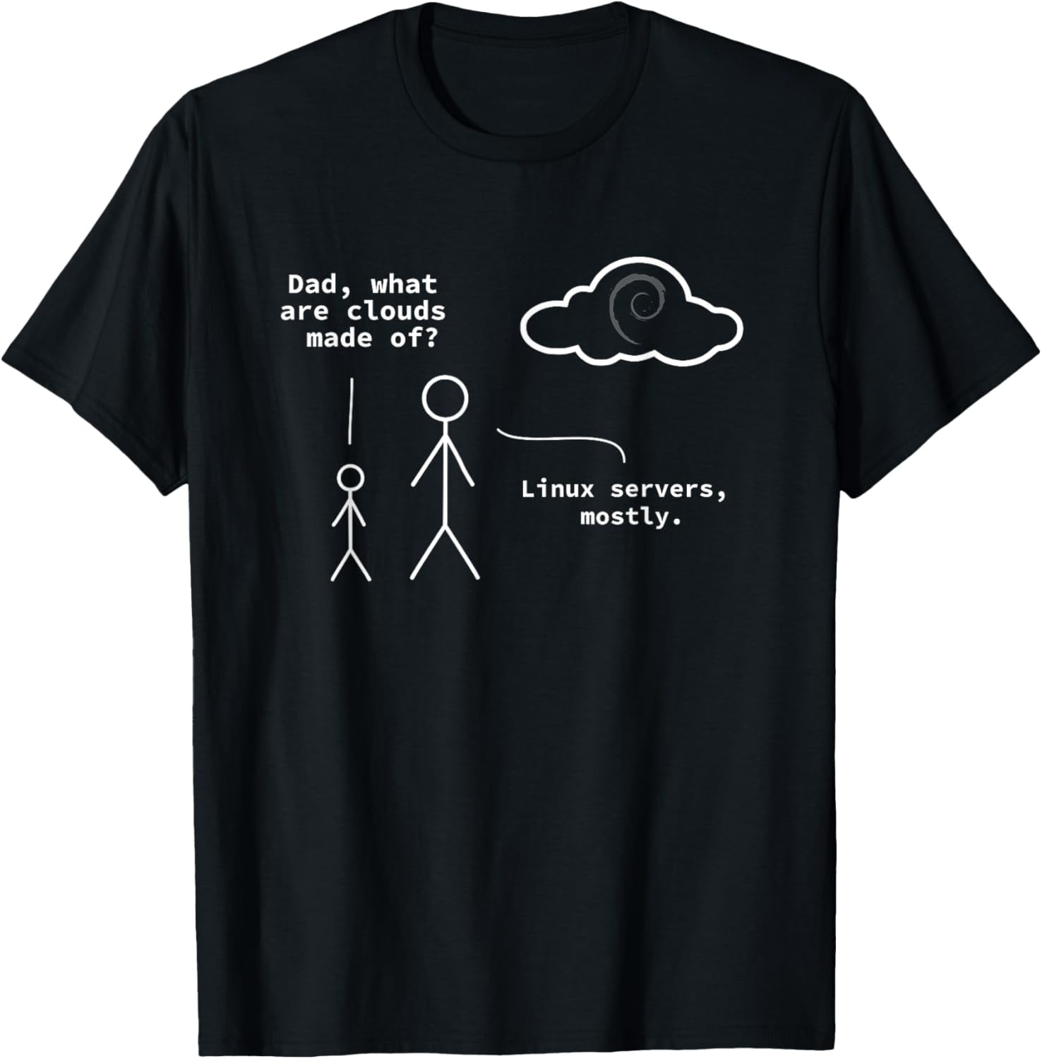 Dad, What Are Clouds Made Of? Debian Linux Programmer T-Shirt - Walmart.com