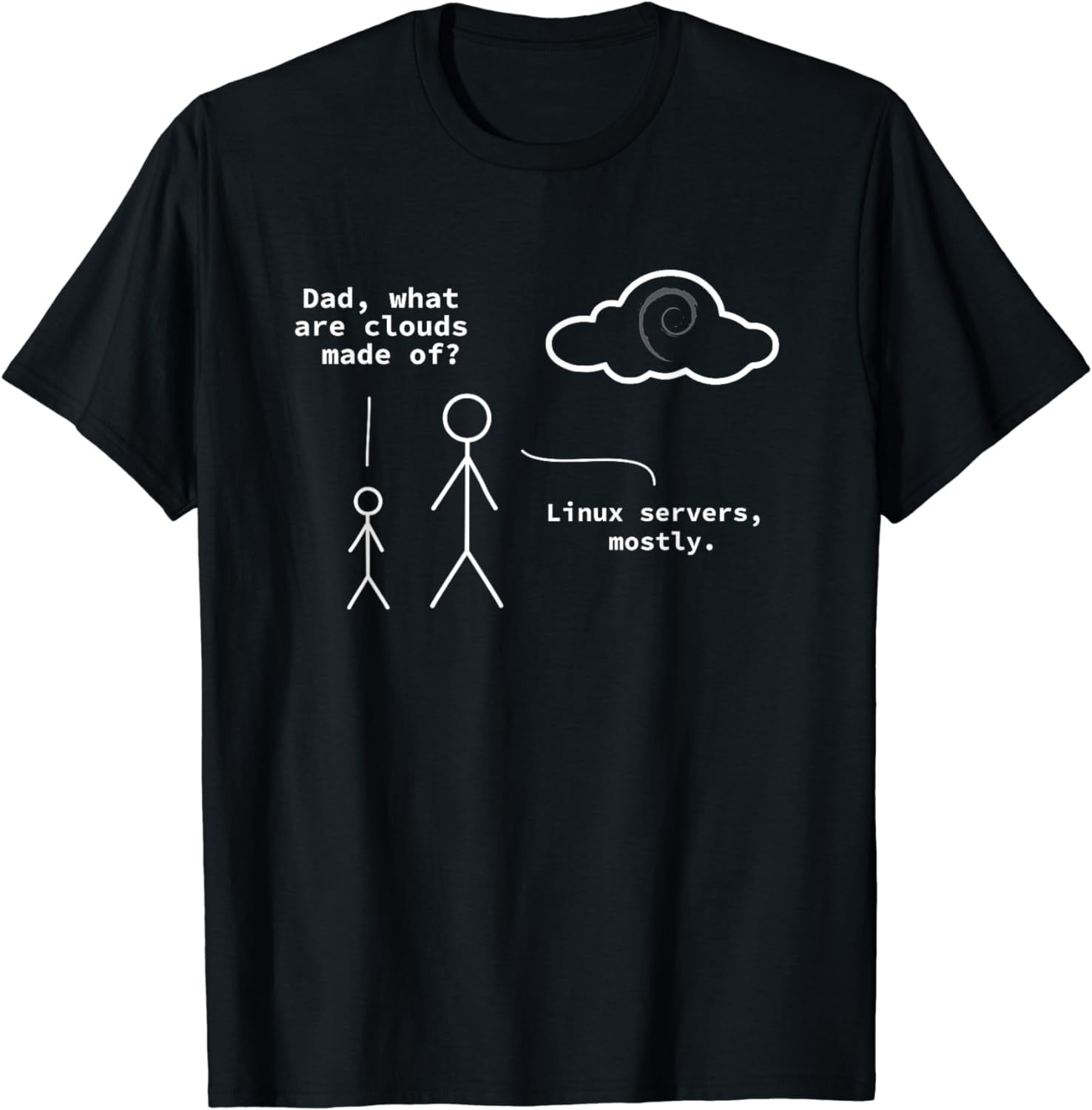 Dad, What Are Clouds Made Of? Debian Linux Programmer T-Shirt - Walmart.com