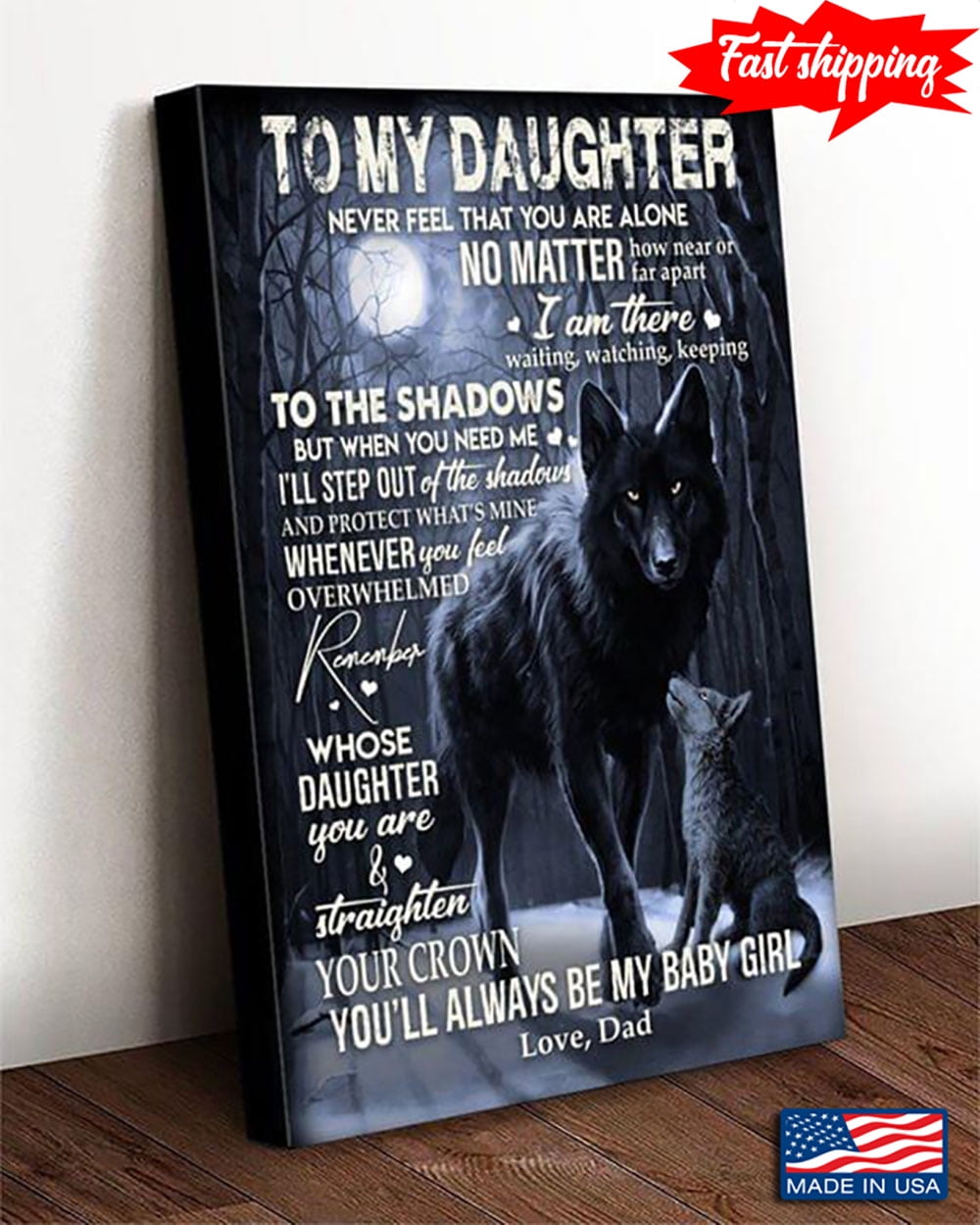 Dad Wolf & Baby Wolf To My Daughter Never Feel That You Are Alone No ...