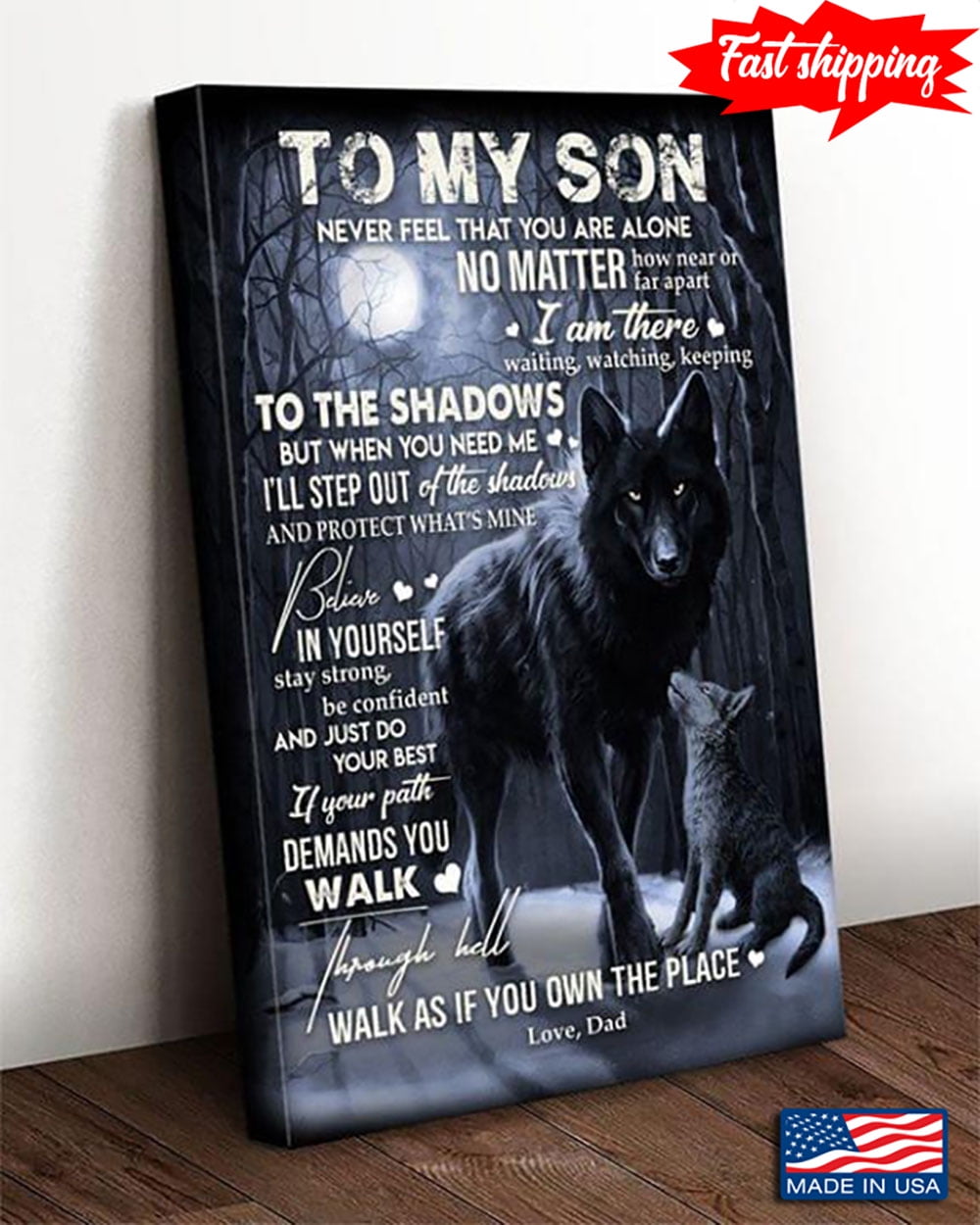 Dad Wolf & Baby Wolf To My Son Never Feel That You Are Alone No Matter ...