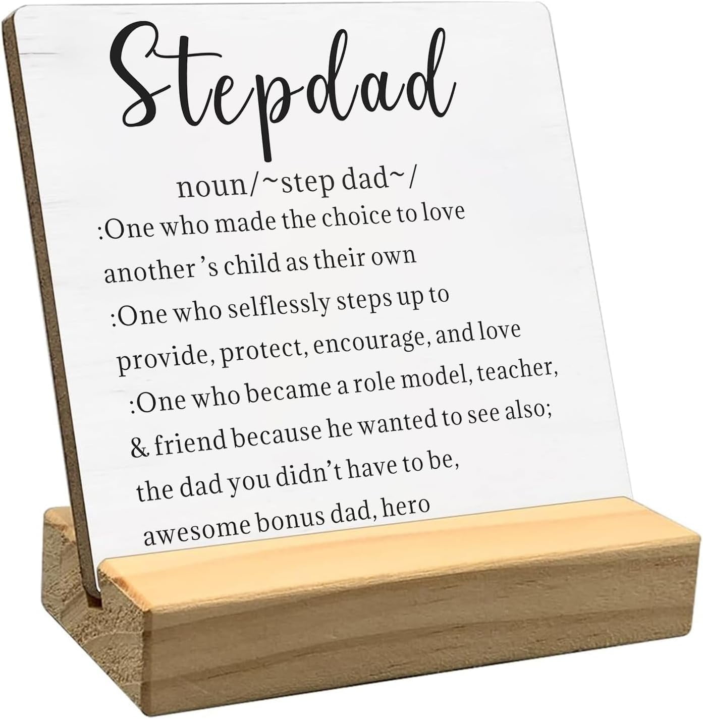 Dad Wood Plaque Sign Gifts,Father's Day,Birthday Gift for Stepdad,Bonus ...