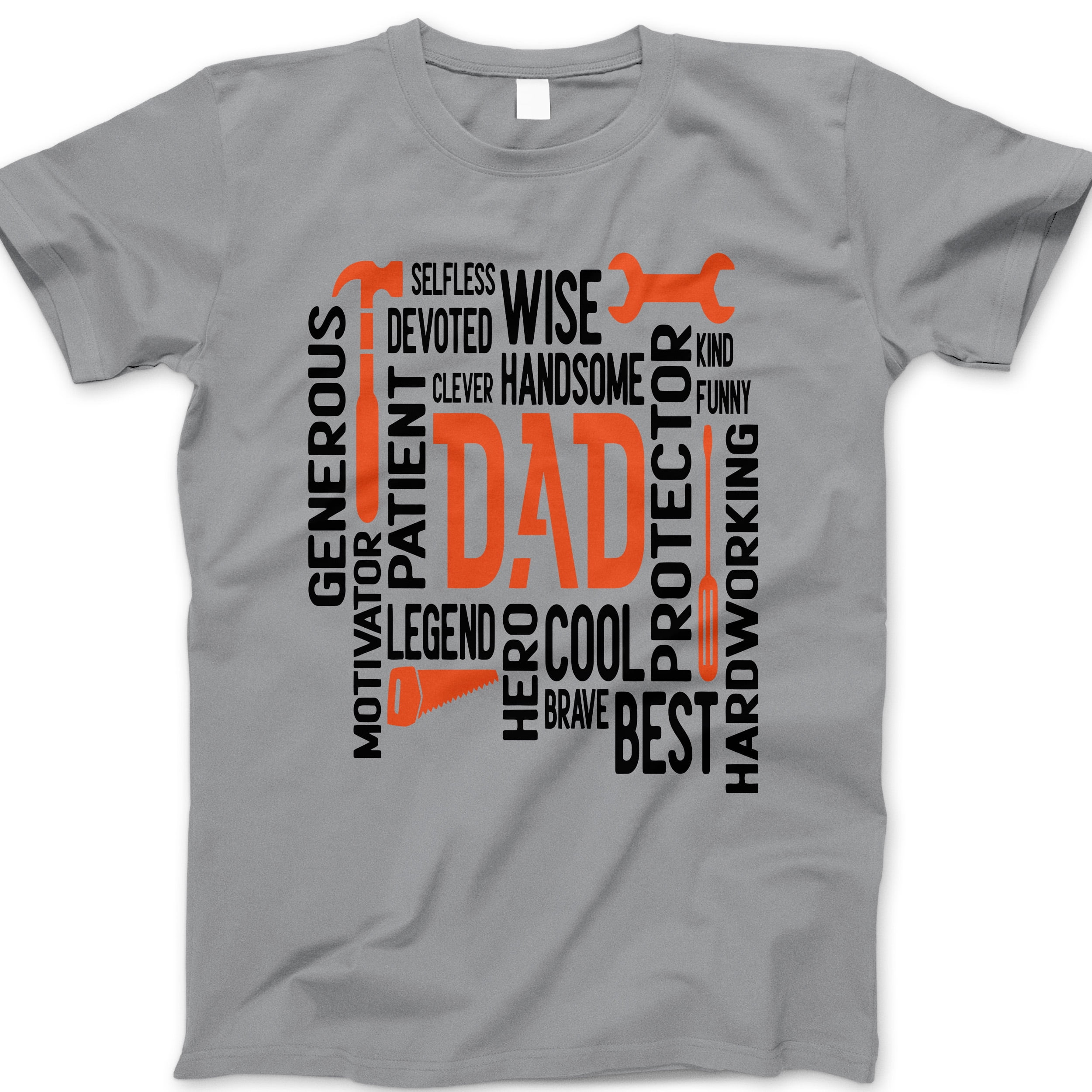 Dad Word Art T-Shirt – Toolbox Tools Graphic Tee with Motivational Words, Father’s Day Gift ...