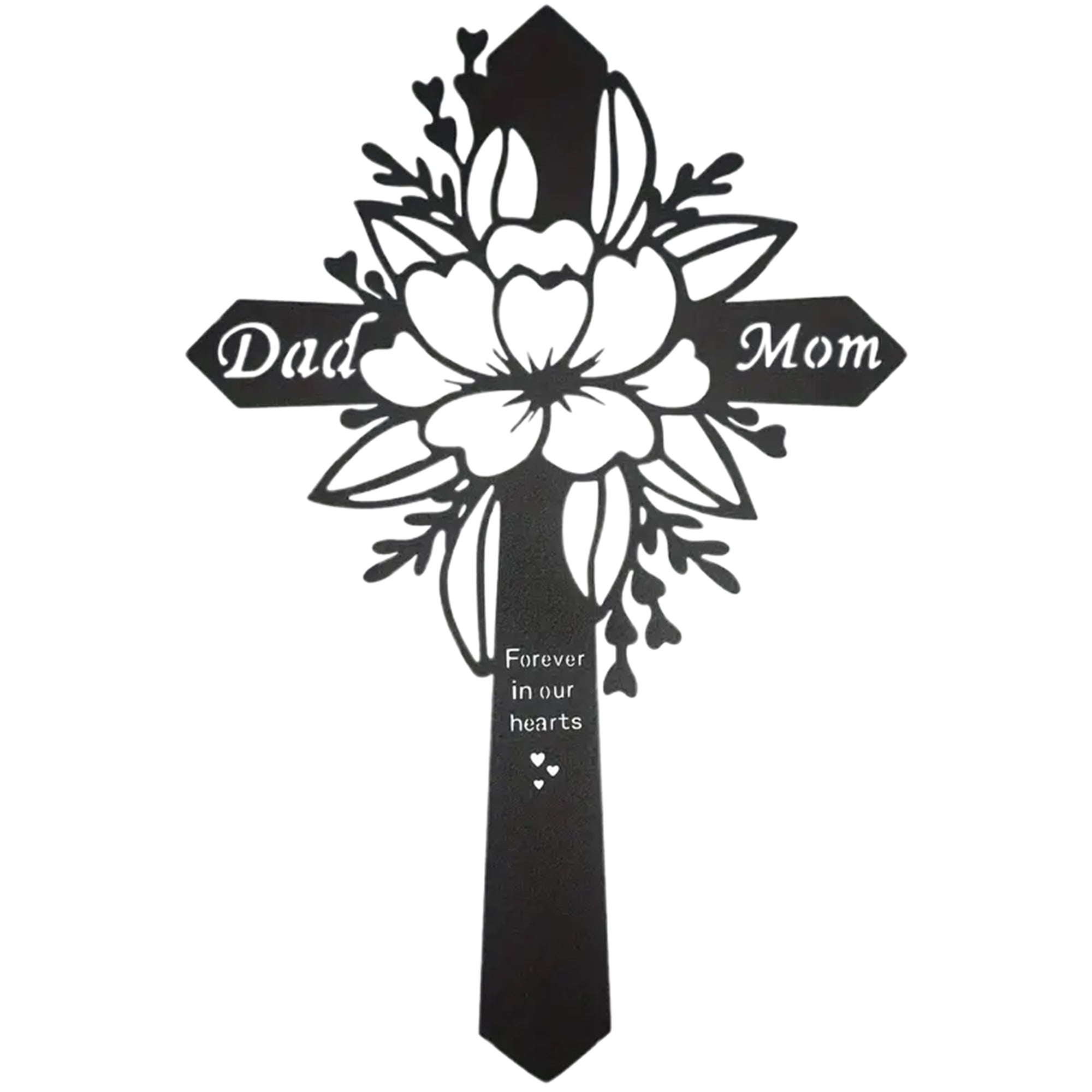 "Booraho Memorial Grave Markers for Dad and Mom, Acrylic Cross Flower ...