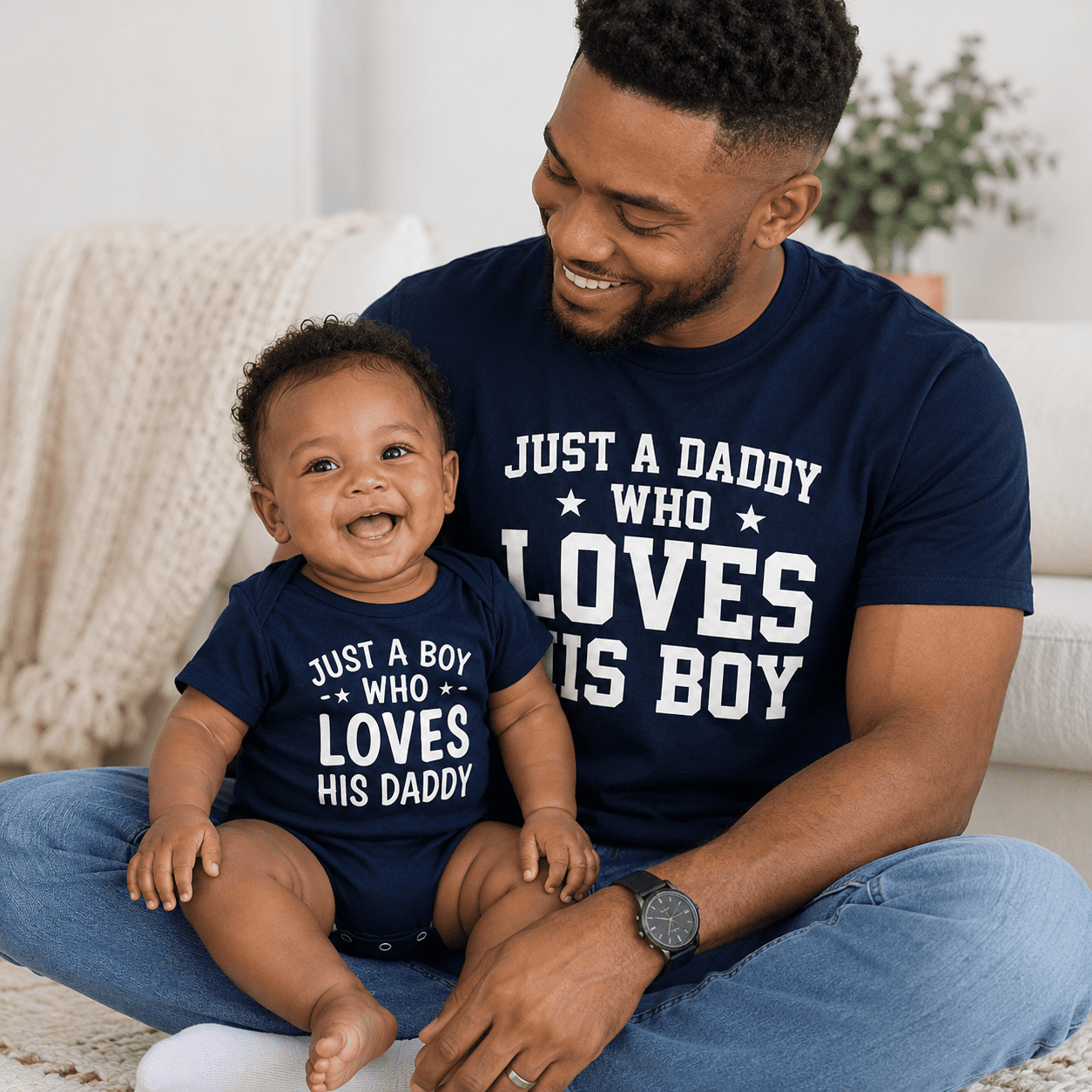 Dad and Son Matching Shirts, Just A Daddy Who Loves His Boy, Just A Boy ...