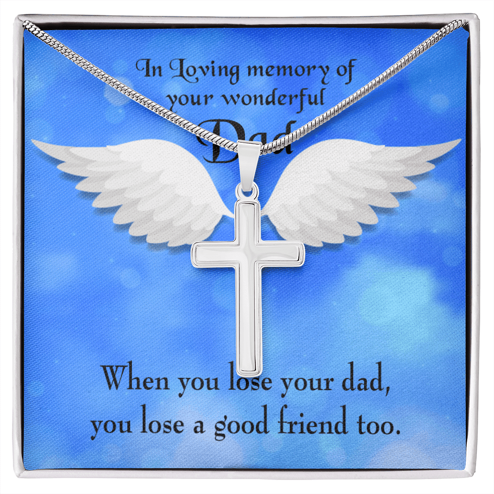 Dad and a Good Friend Dad Memorial Dad Memorial Cross Necklace Sympathy ...