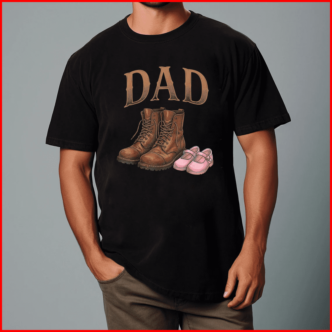 Dad of Daughter Vintage Boots Proud Fatherhood Graphic Unisex T-Shirt ...