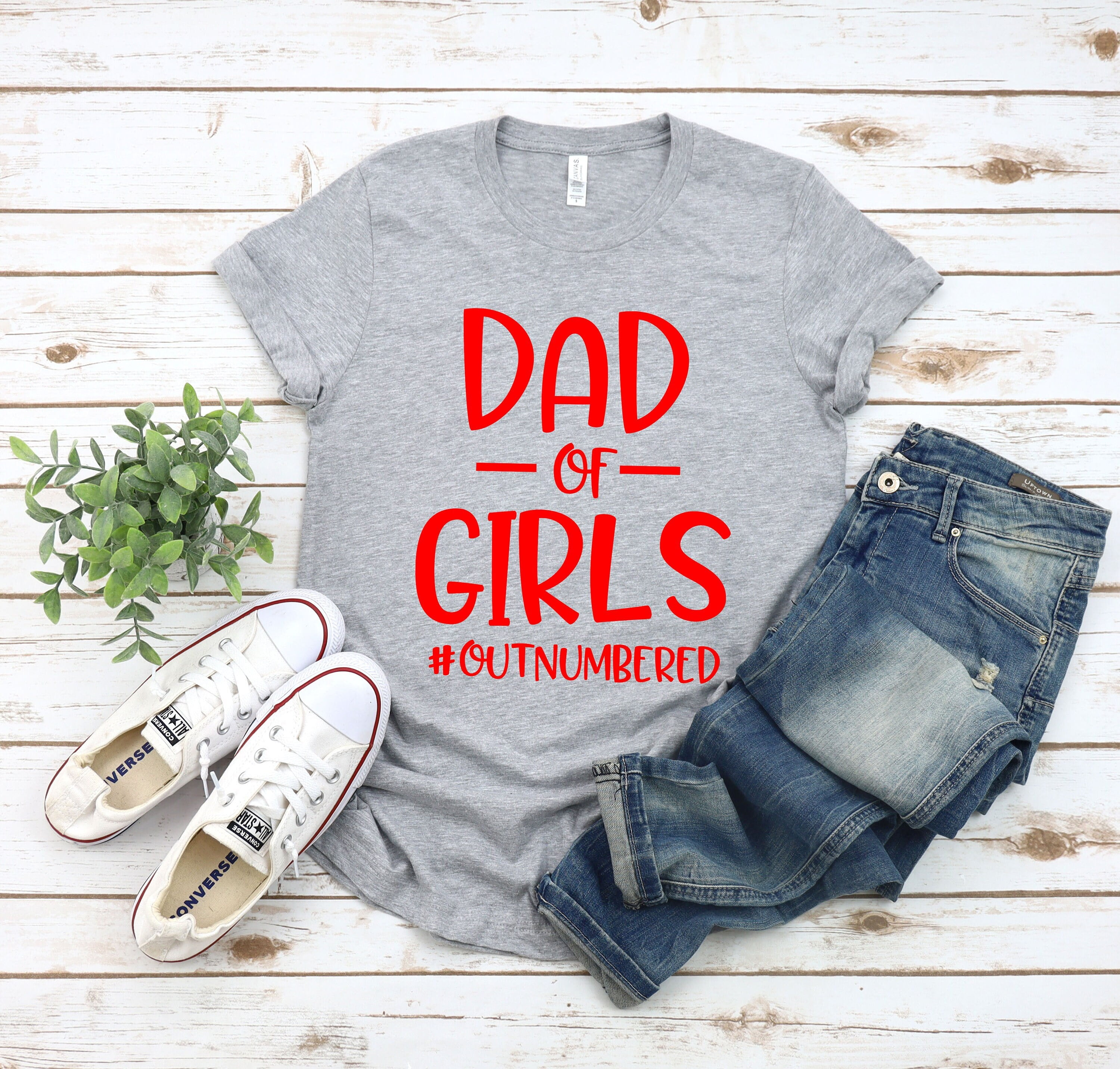 Dad of Girls Outnumbered T Shirt, Funny Dad Shirt, Christmas gift for ...