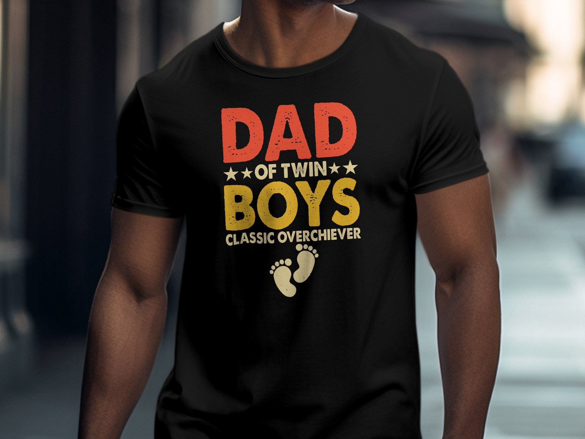 Dad of Twin Boys T-Shirt, Funny Classic Overachiever Parent Tee, Father ...