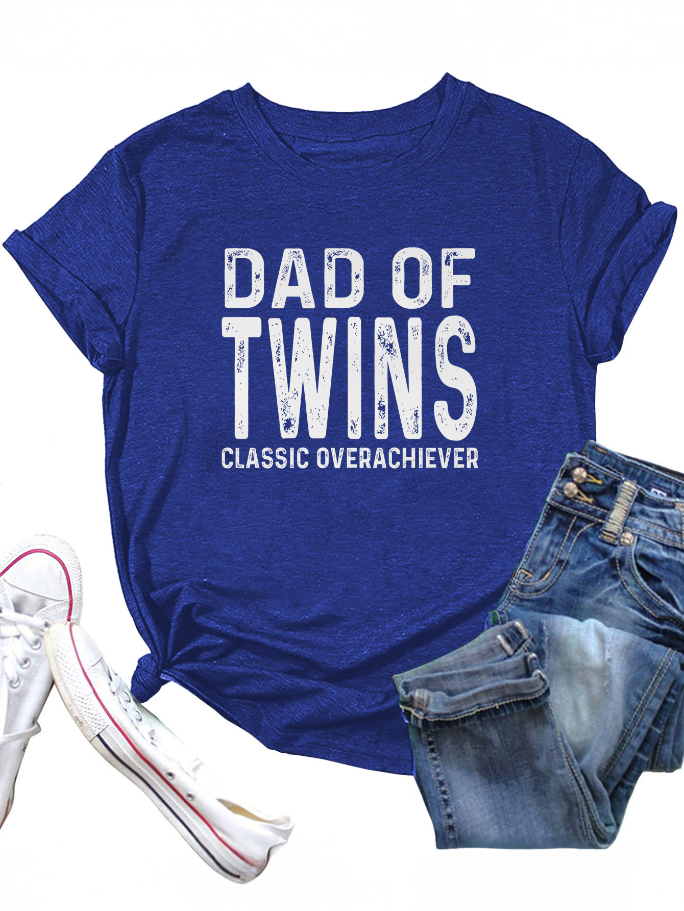 Dad of Twins Women's T-Shirt – Funny Overachiever Twin Dad Tee, Father ...
