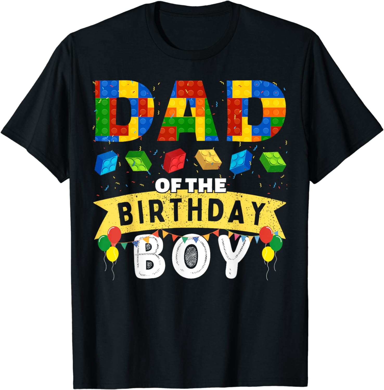 Dad of the birthday boy Building Blocks Master builder T-Shirt ...
