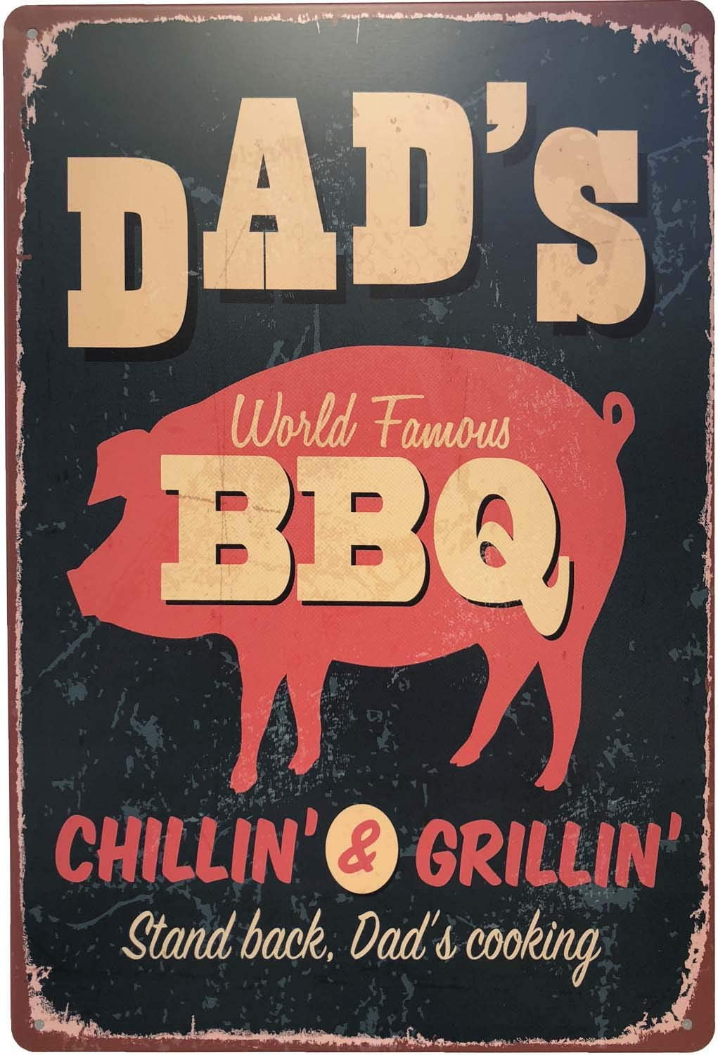 Dad's BBQ Metal Aluminum Signs Bar Pub Diner Barbeque Sign Vintage ...