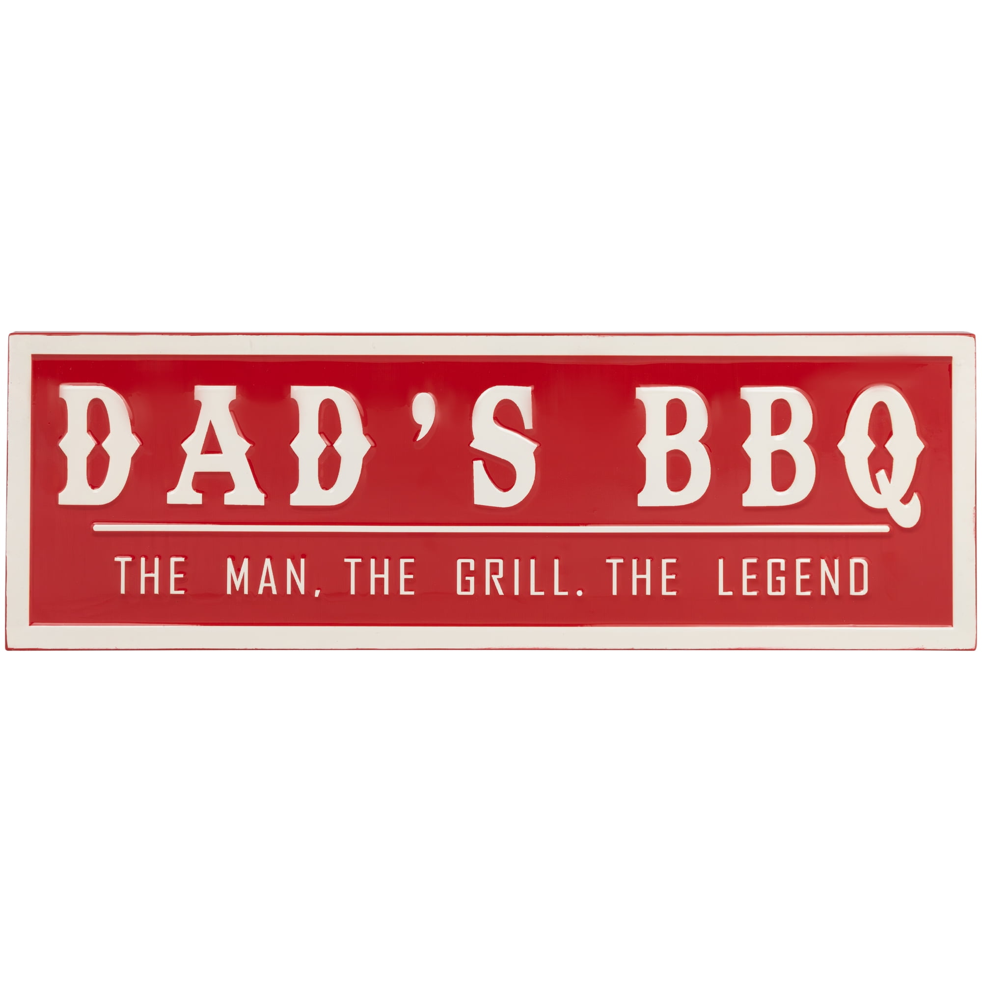 Dads BBQ Metal Wall Sign - Vintage Red Decor - Fathers Day Gift ...