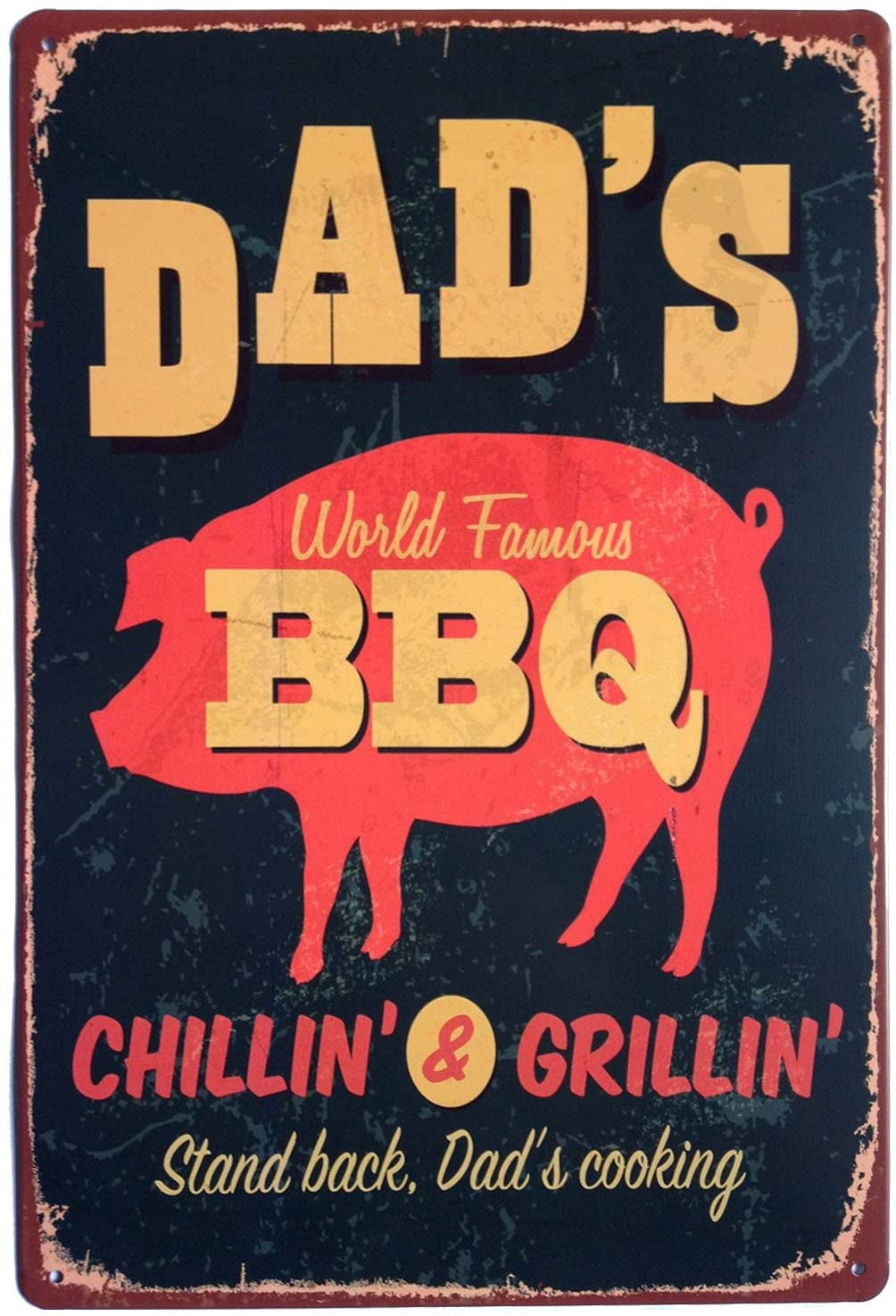 Dad's BBQ Stand Back Dad's Cooking Retro Vintage Metal Aluminum Sign ...
