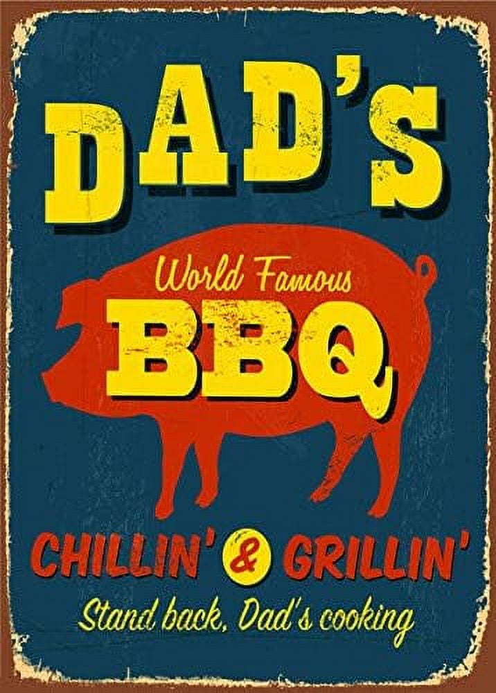 Dad's BBQ Vintage Metal Sign, Retro Plaque, Cooking, Man Cave, Barbeque ...