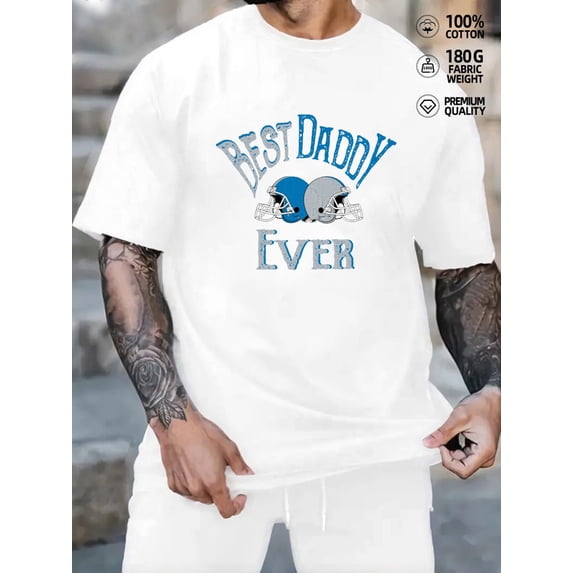 Dad's Best Ever mens rugby white 180G 100% Cotton A must-have for ...