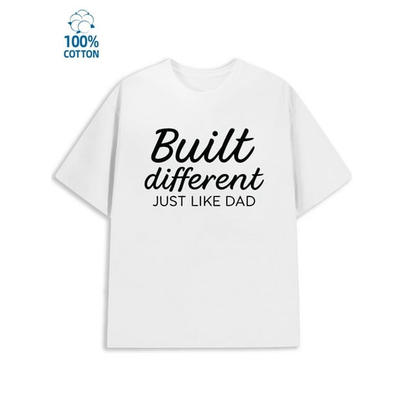 Dad's Built Different men's funny humor 180G 100% Cotton white wife ...