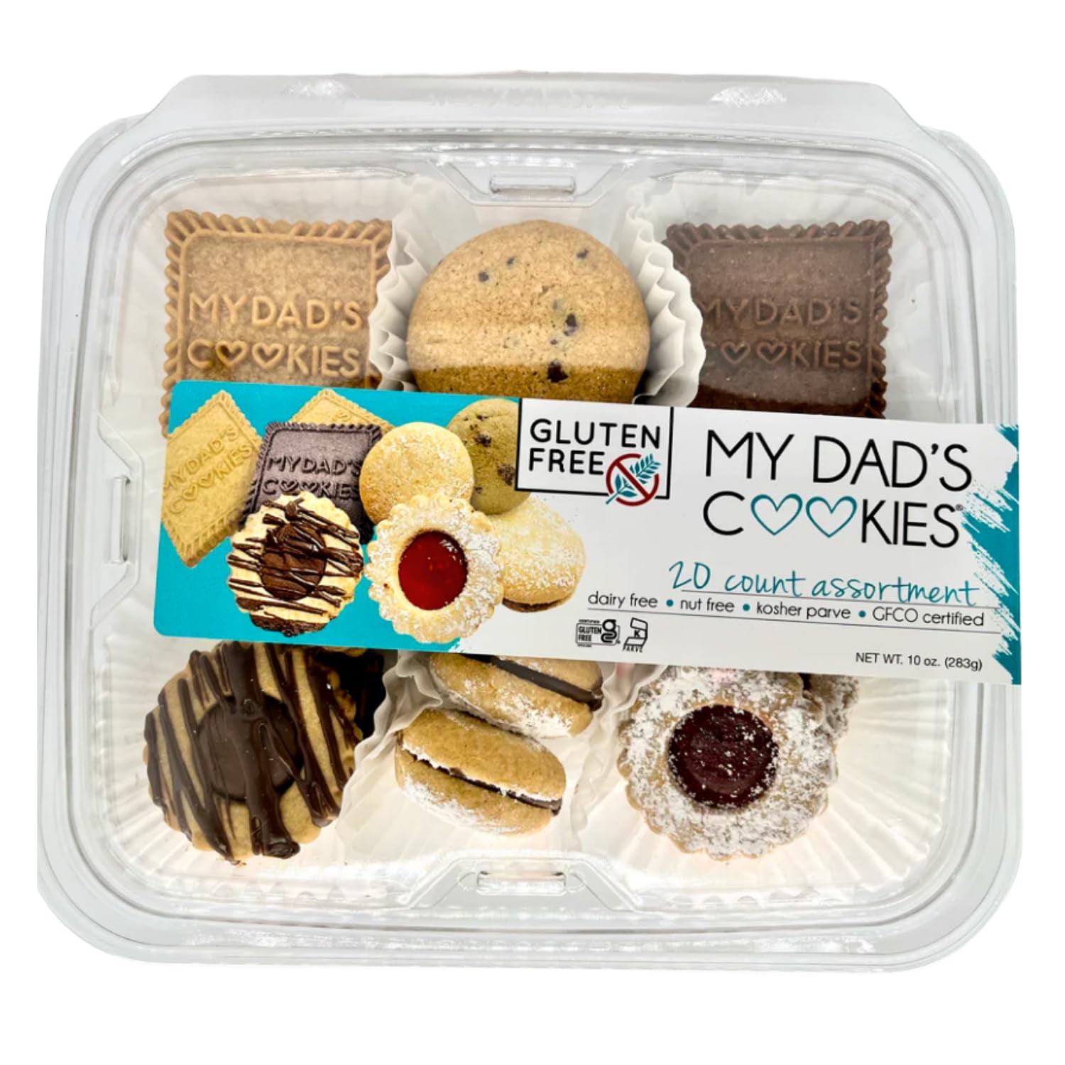 My Dad's Cookies Gluten MGF3 Free Assorted Variety of Linzers, Biscotti ...